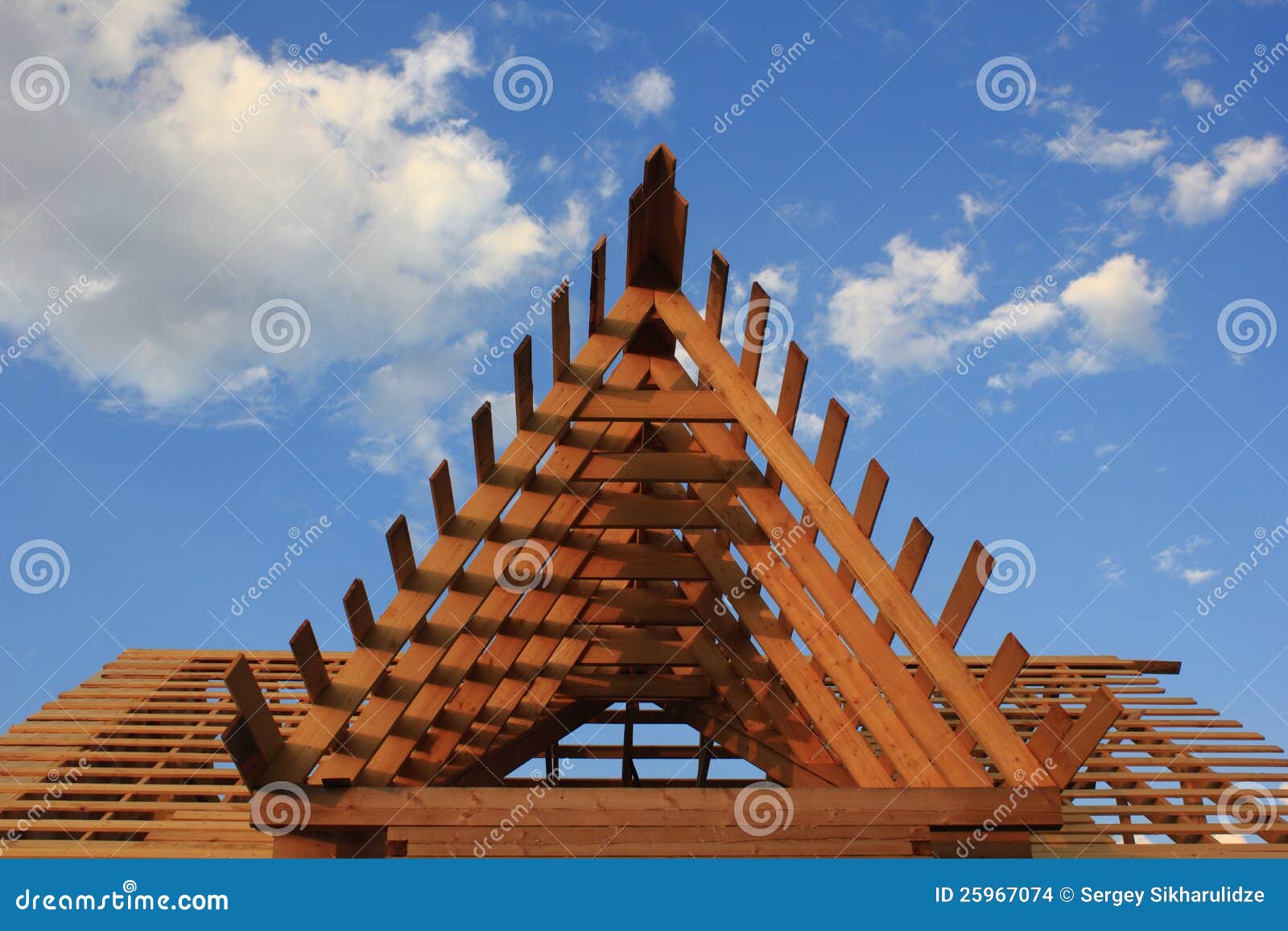 Wooden roof frame stock photo. Image of housetop, estate - 25967074