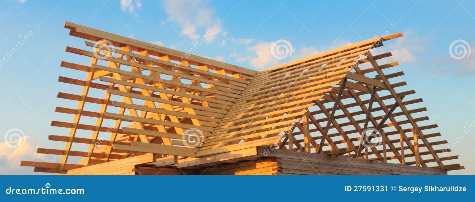 Wooden roof frame stock image. Image of wood, construction - 27591331