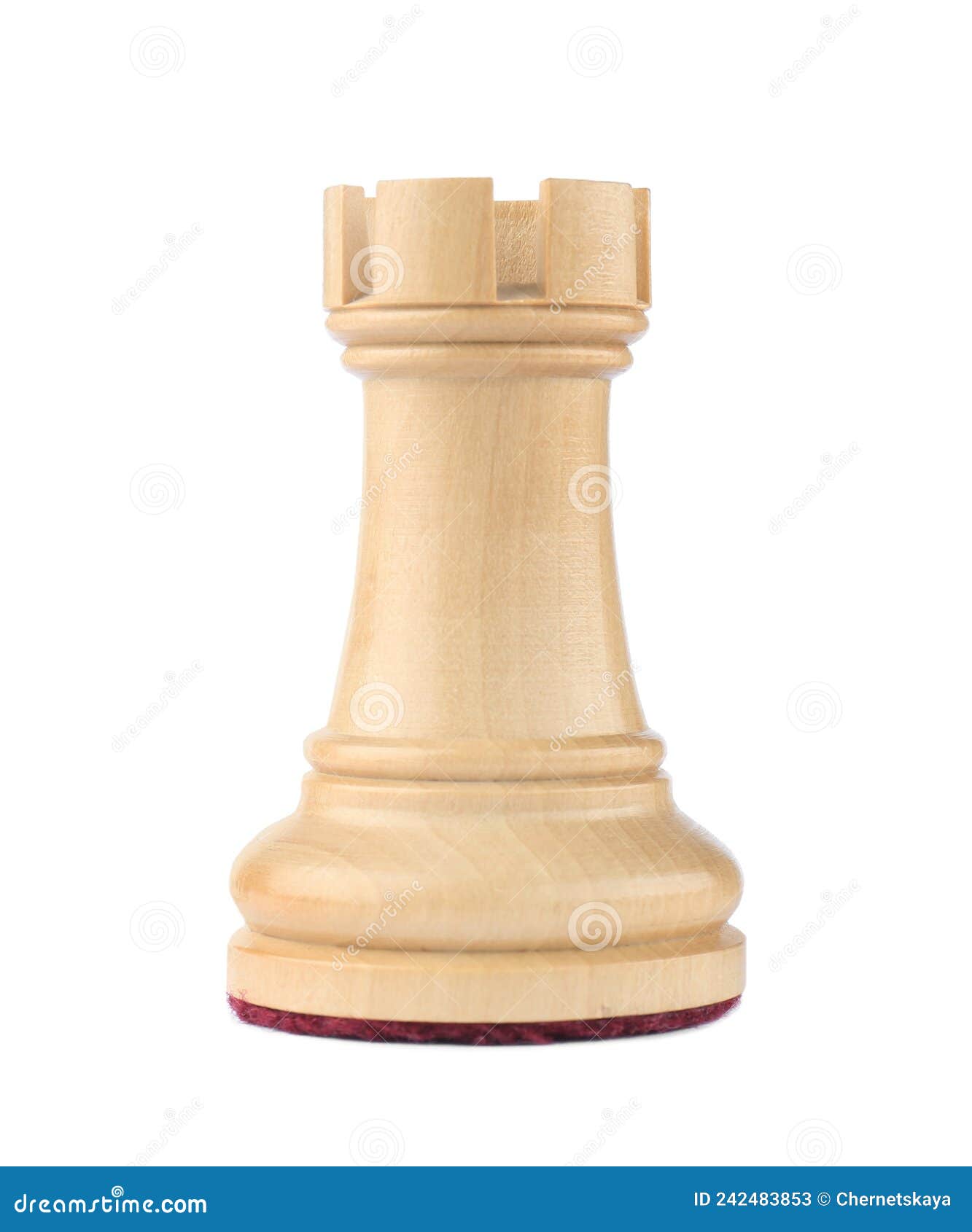 Wooden Rook Isolated on White. Chess Piece Stock Image - Image of ...