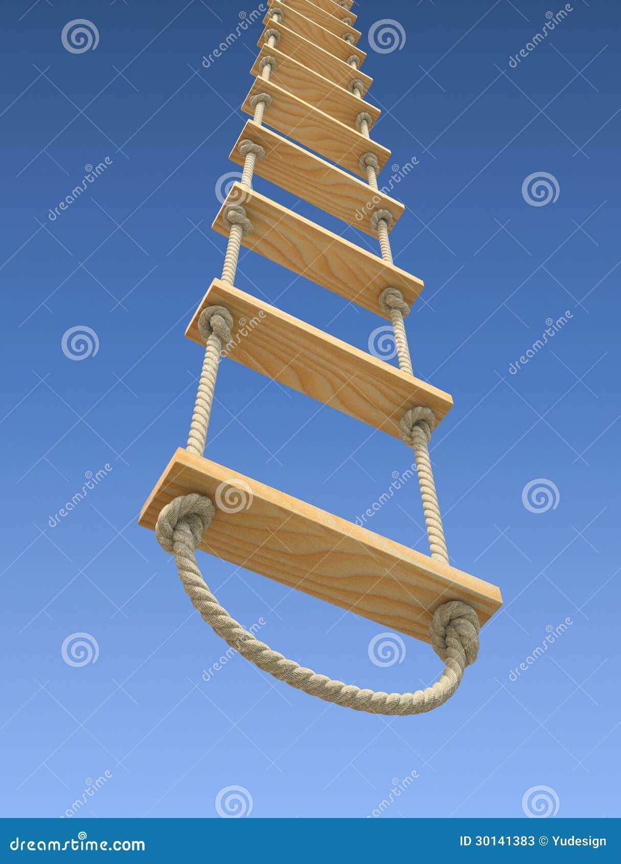 Wooden rope ladder stock illustration. Illustration of safety - 30141383