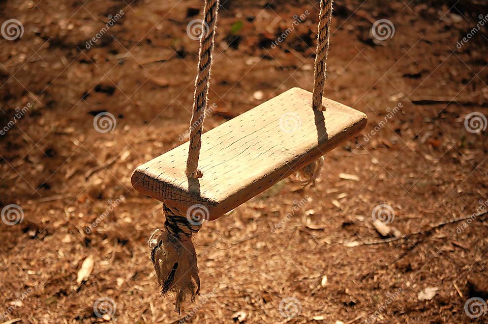 Wooden Rope Swing stock image. Image of empty, plain - 13589617