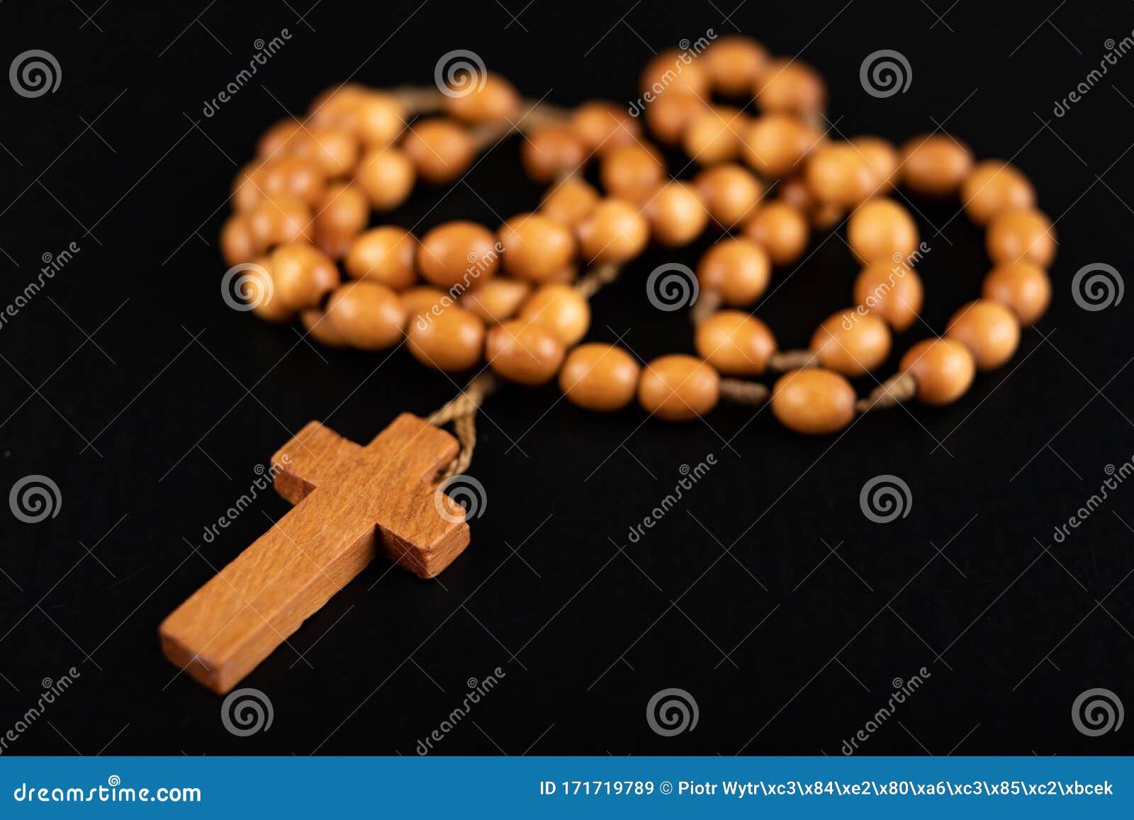 Wooden Rosary Arranged on the Table. Prayer Accessories Stock Image ...