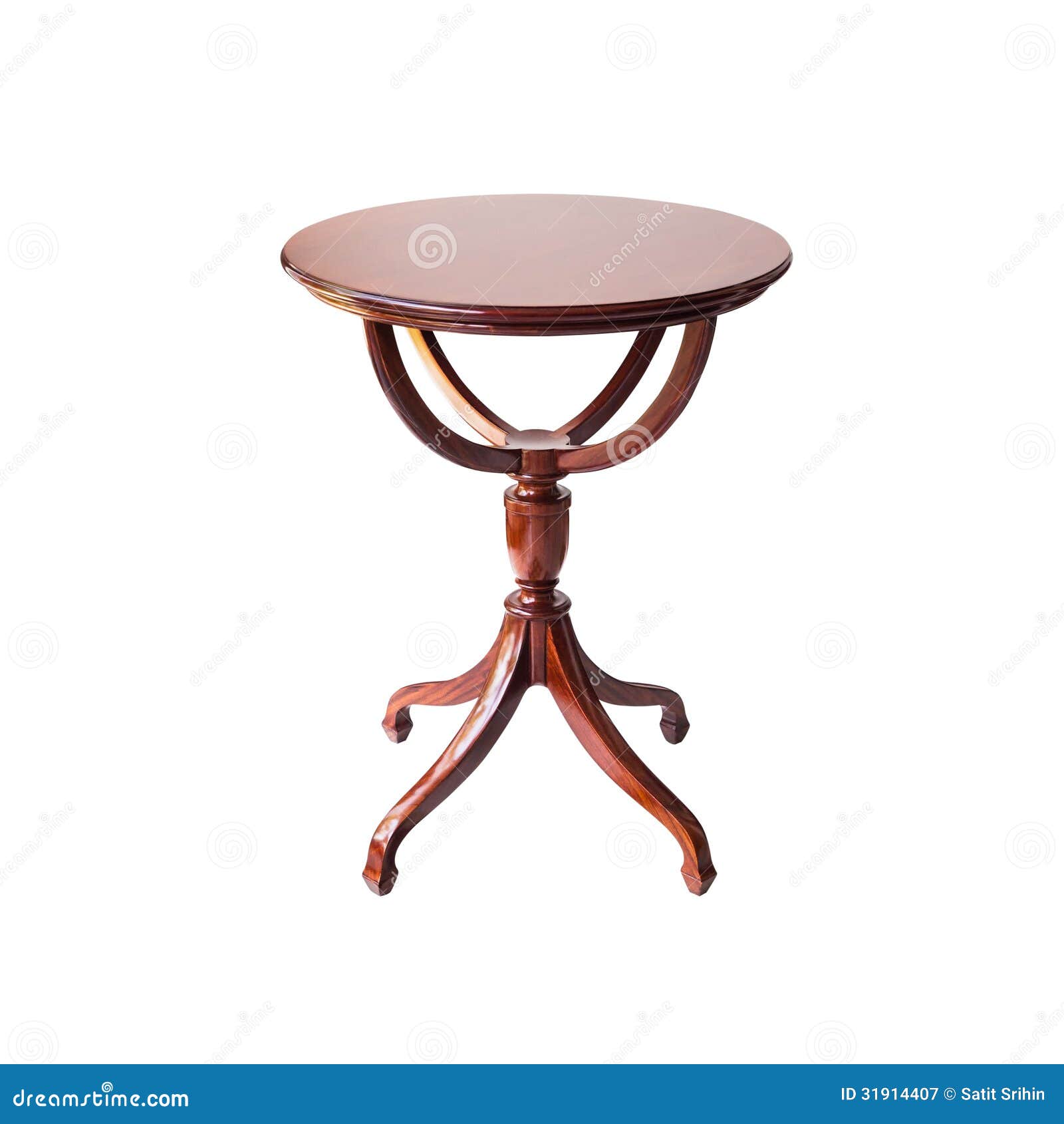 Wooden round table stock image. Image of clipping, reflection - 31914407