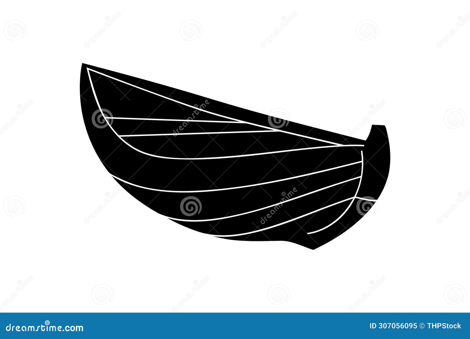 Wooden Row Boat Vector stock vector. Illustration of summer - 307056095