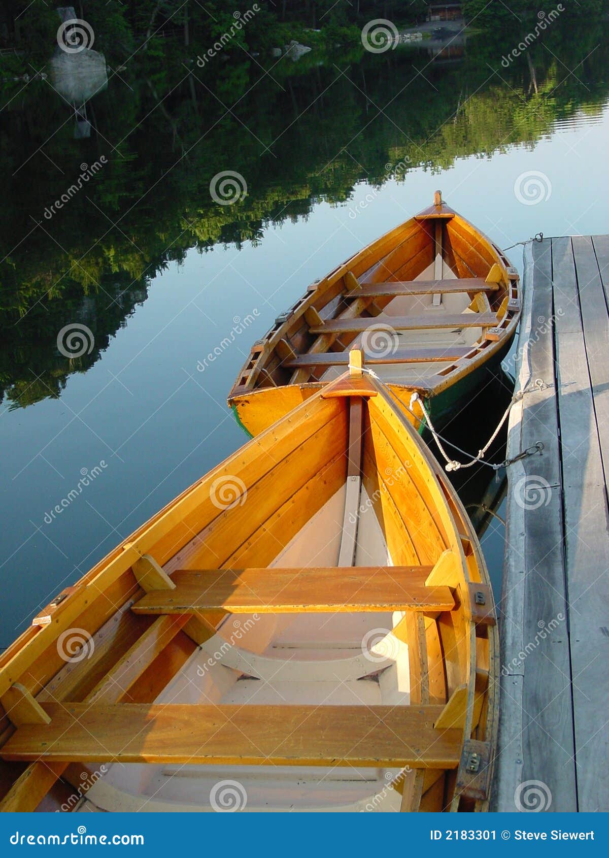 Wooden Row boats stock image. Image of recreation, dock - 2183301