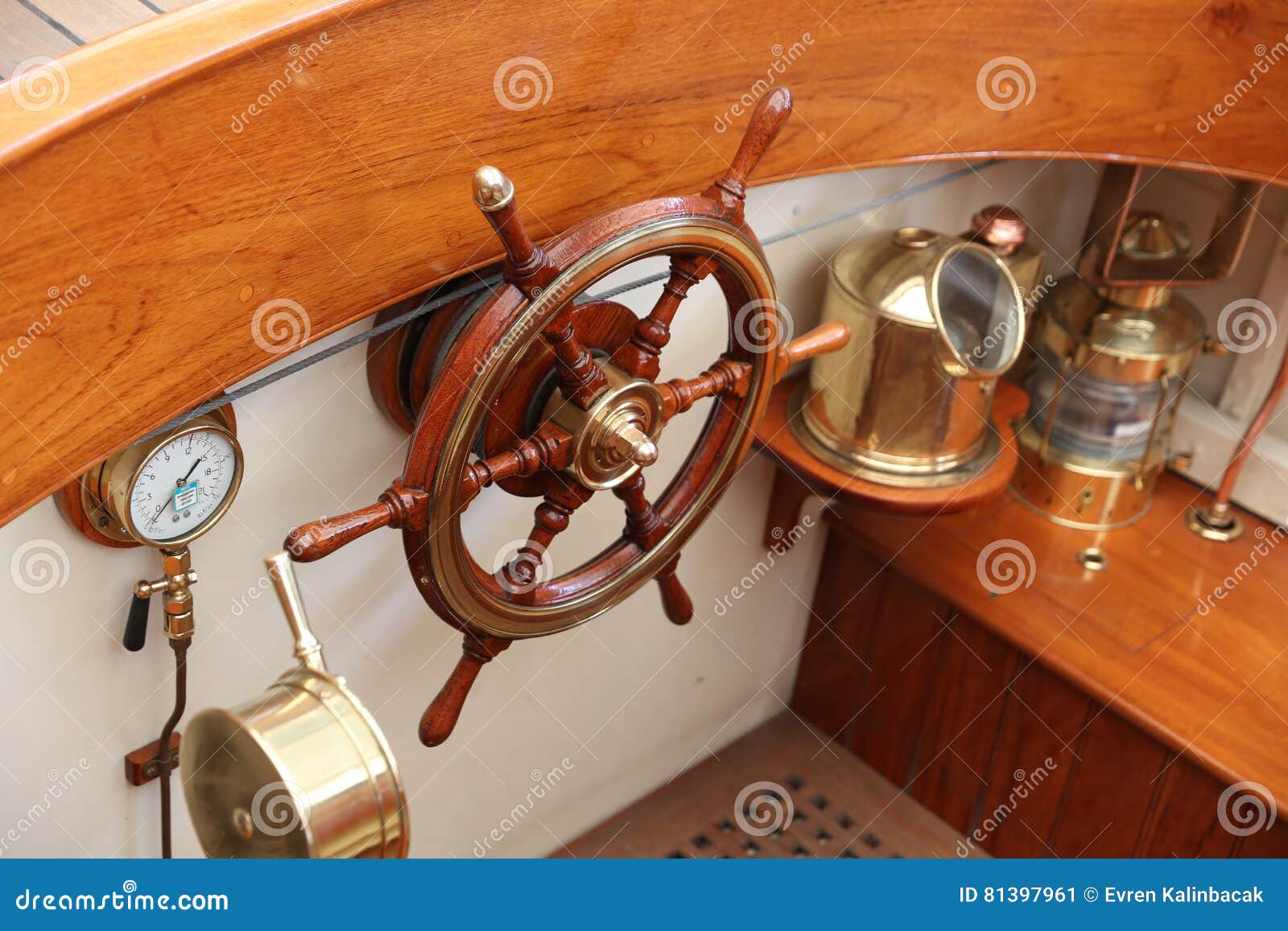 Wooden Rudder and Navigation Equipments Stock Image - Image of rudder ...