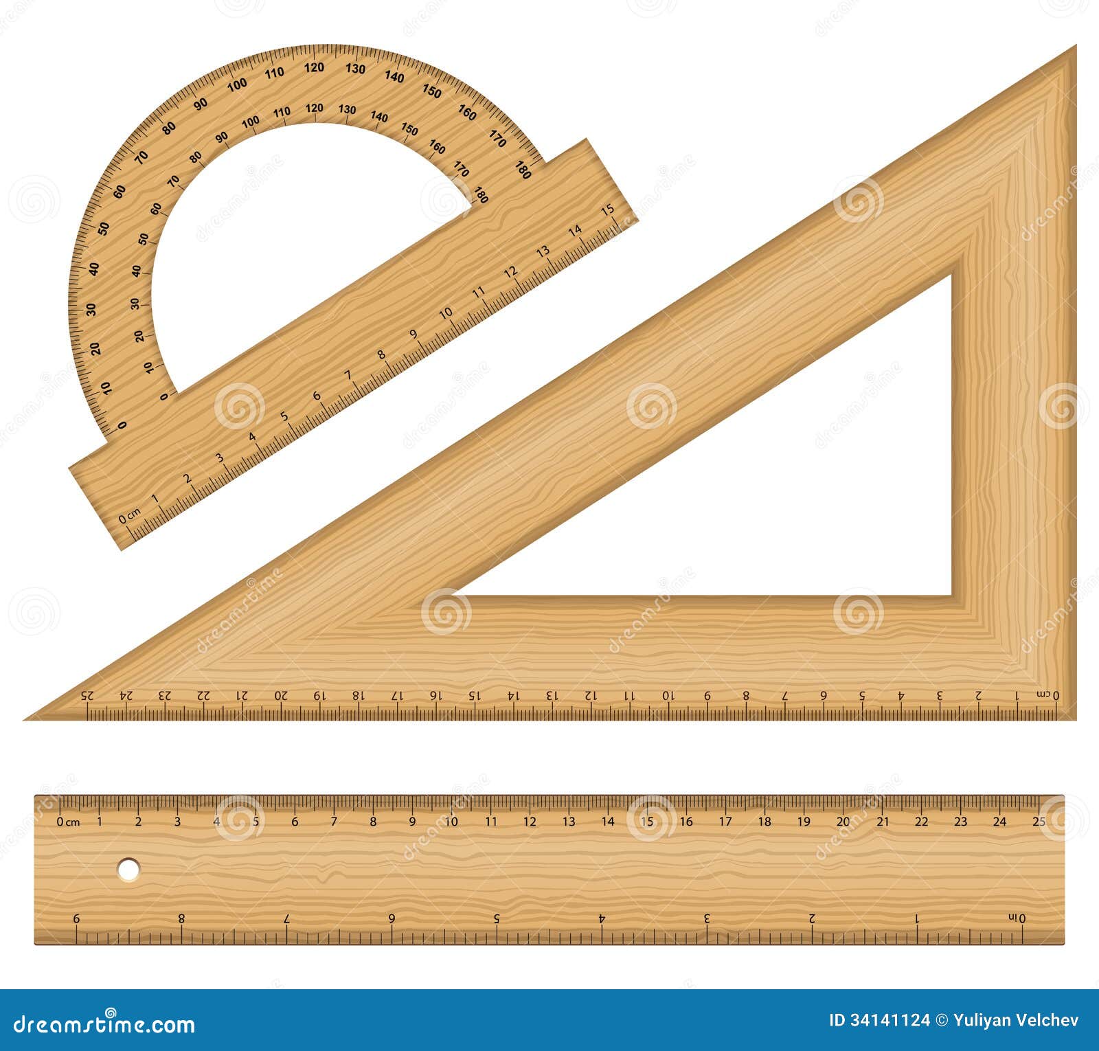 Wooden Ruler Texture On White Background. Wooden Texture. Cartoon ...