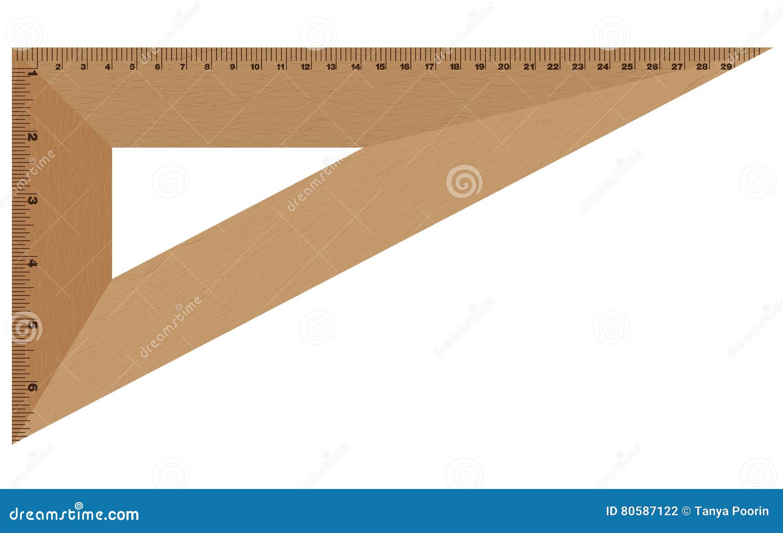 Wooden Ruler Isolated on White Background. Stock Vector - Illustration ...