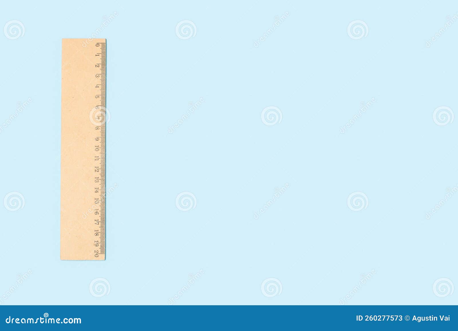 Wooden Ruler on a Light Blue Background Stock Image - Image of drawing ...