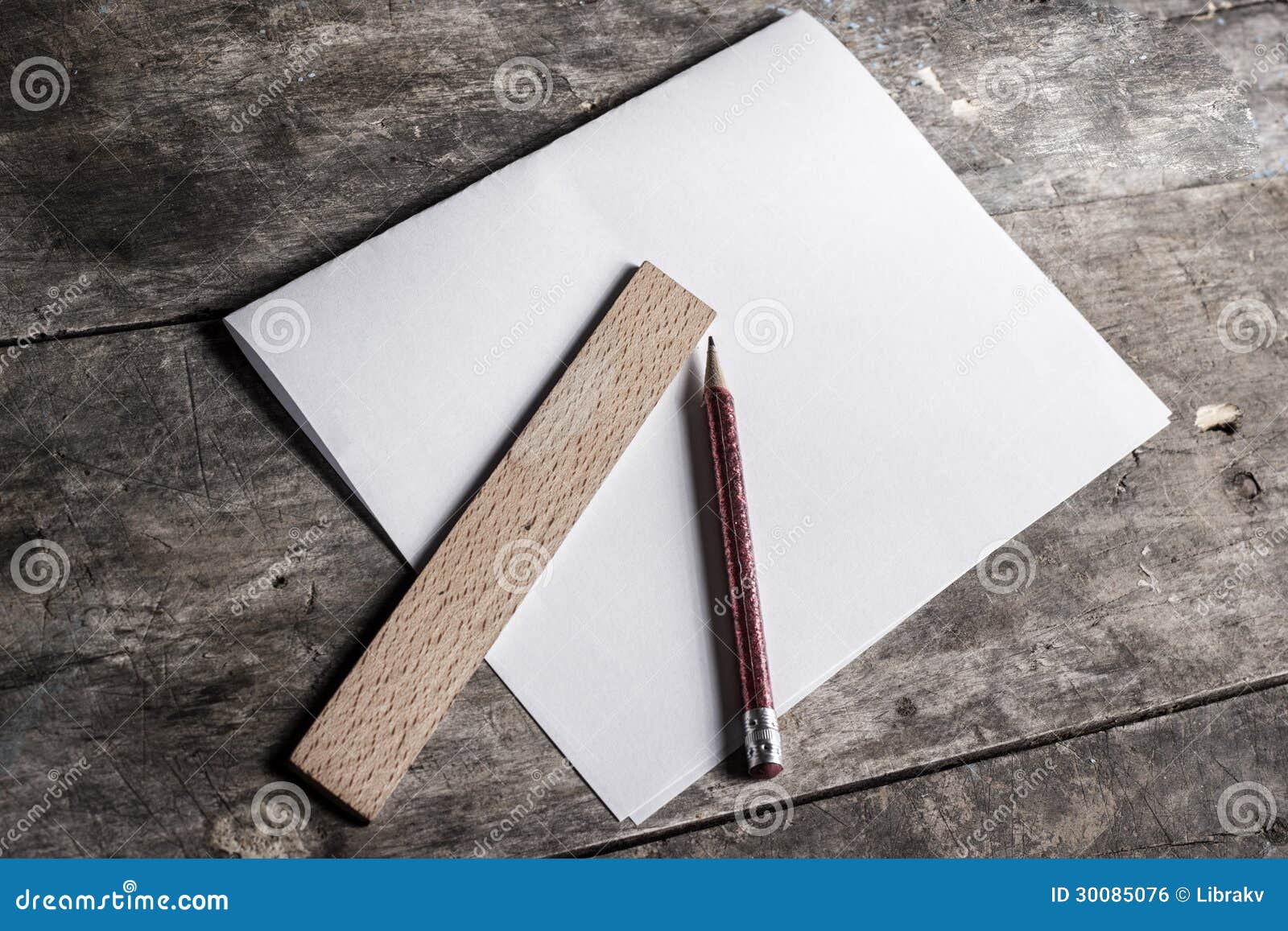 Wooden ruler and pen stock photo. Image of closeup, writing - 30085076