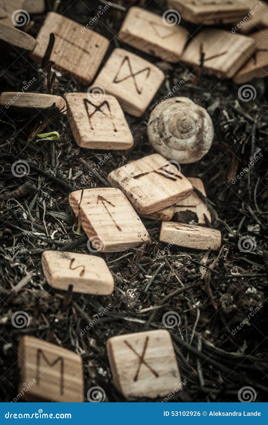 Wooden runes on the ground stock photo. Image of ancient - 53102926
