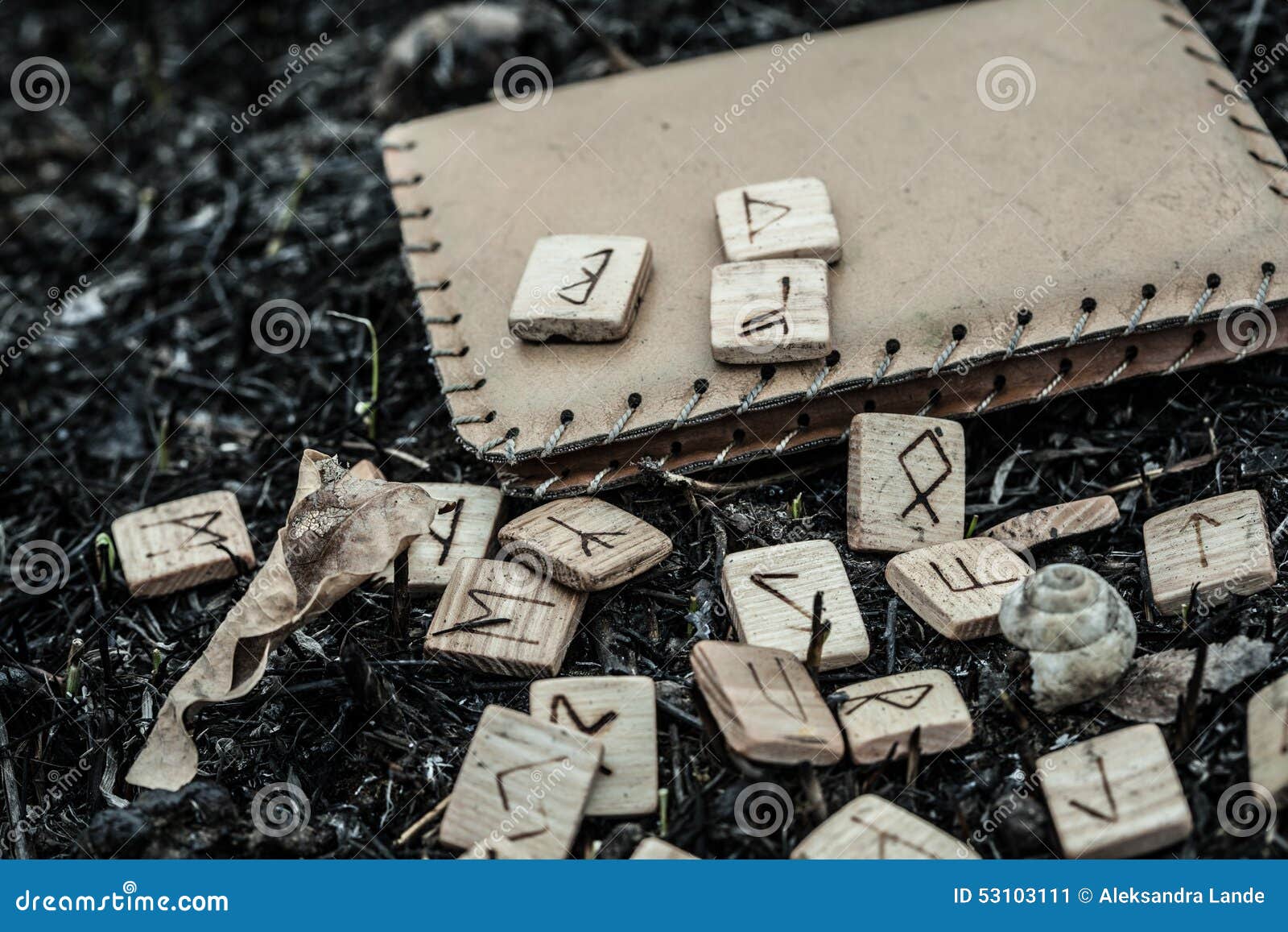 Wooden runes on the ground stock image. Image of divination - 53103111