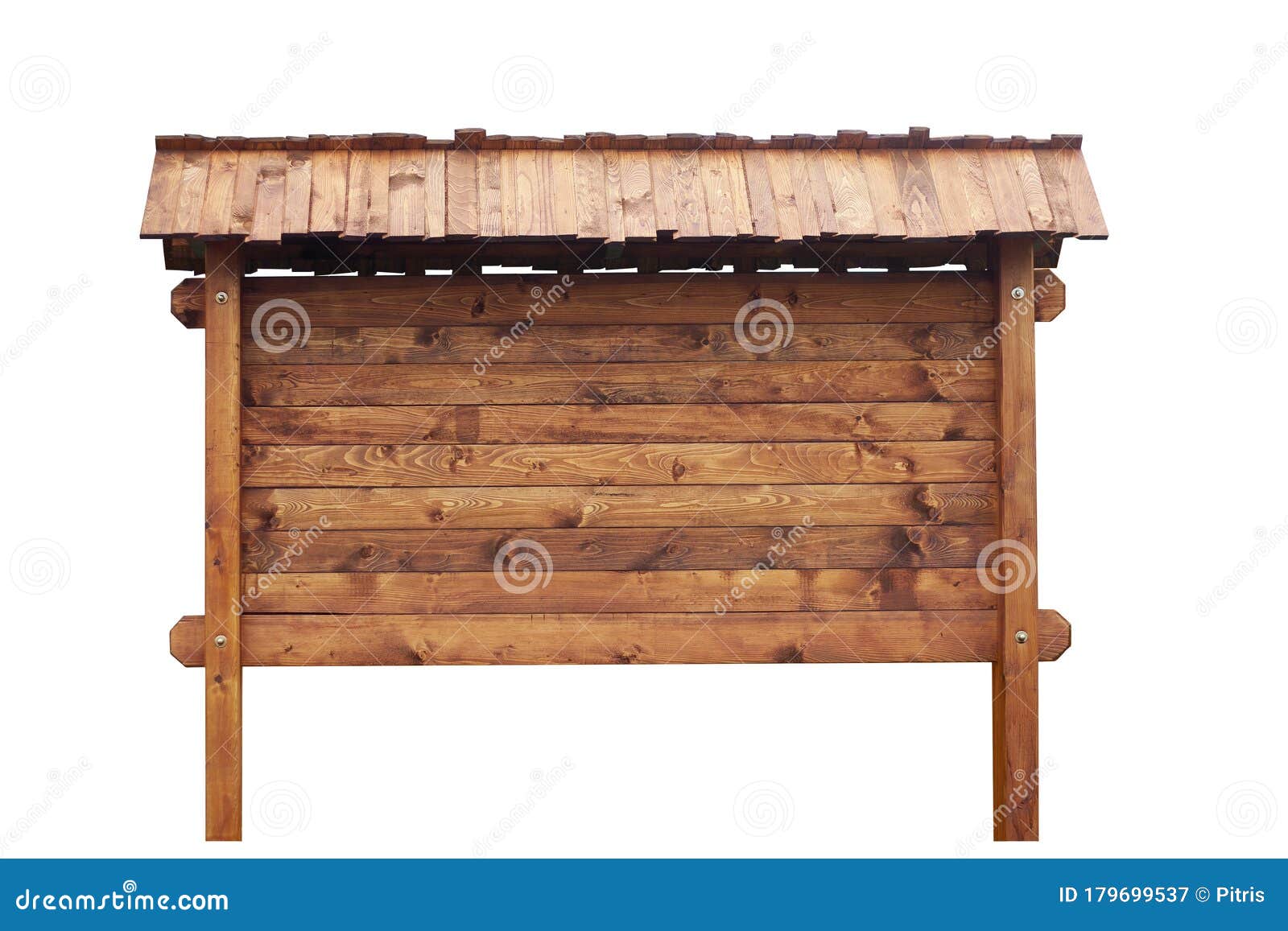 Wooden Rustic Empty Signboard, Isolated on White Background Stock Image ...