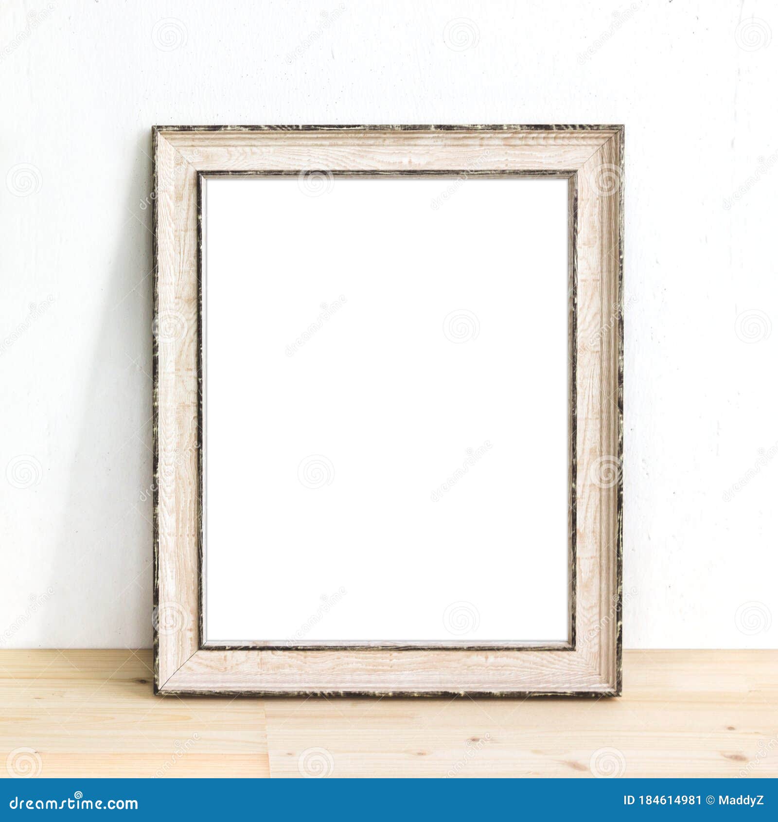 Wooden Rustic Picture Frame Standing on a Table. Product Mock Up Stock ...