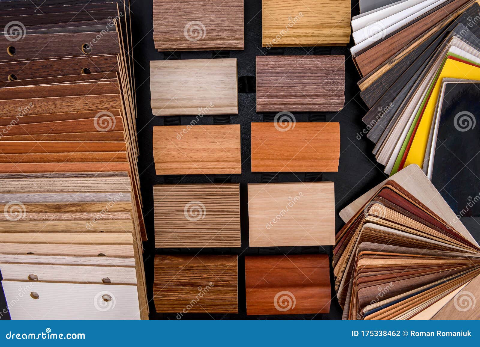 Wooden Samples on the Table Top View Stock Photo - Image of table ...