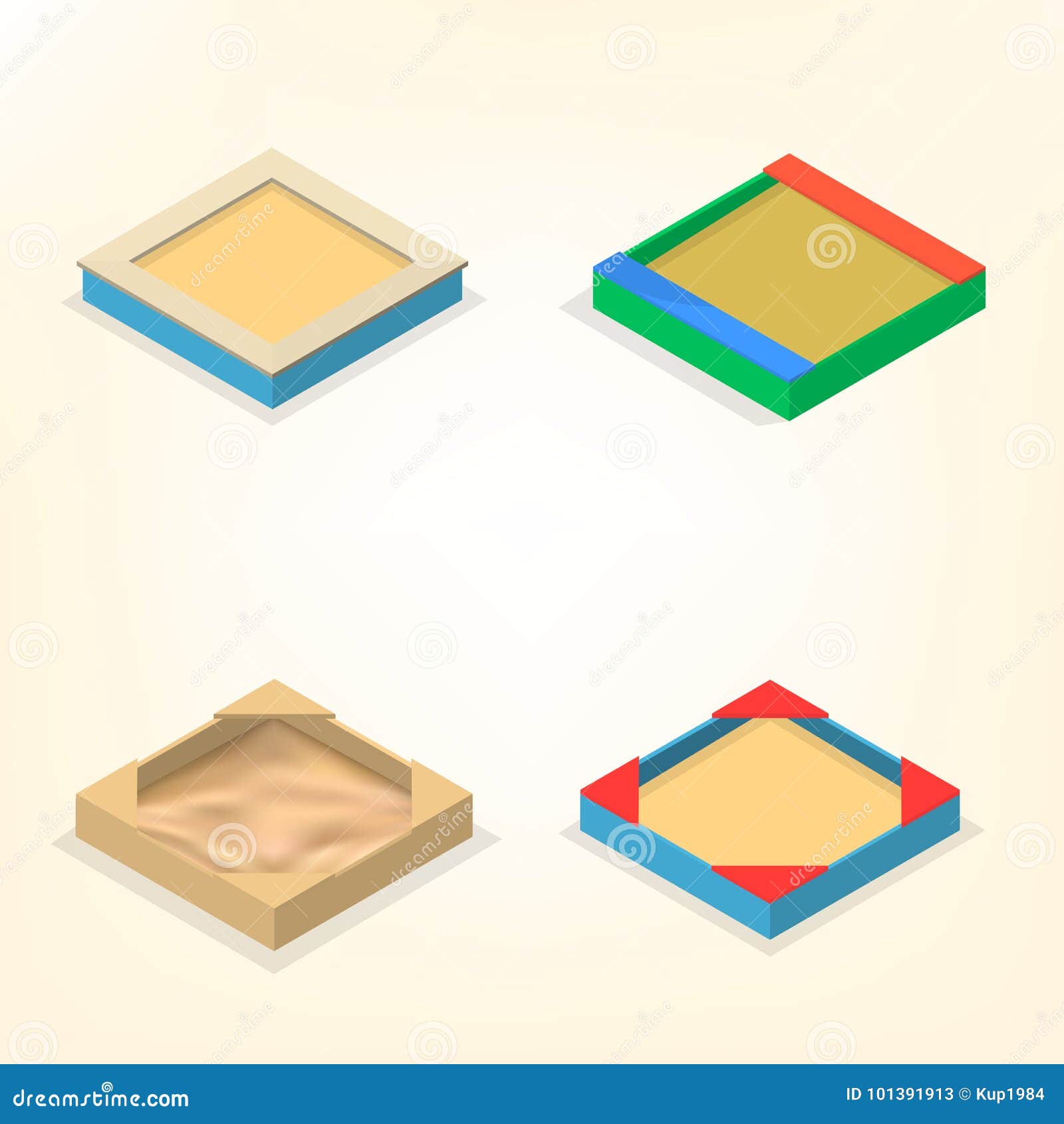 Sandbox in Isometric, Vector Illustration. Stock Vector - Illustration ...