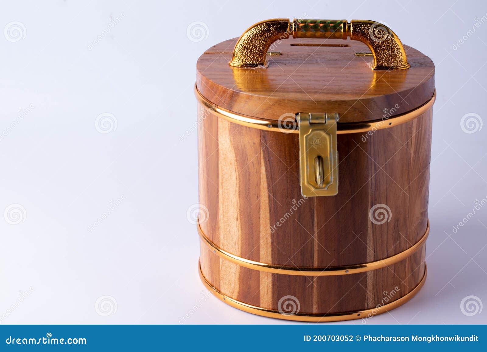 Wooden Savings Bank with a Key Lock on the Front Stock Photo - Image of ...