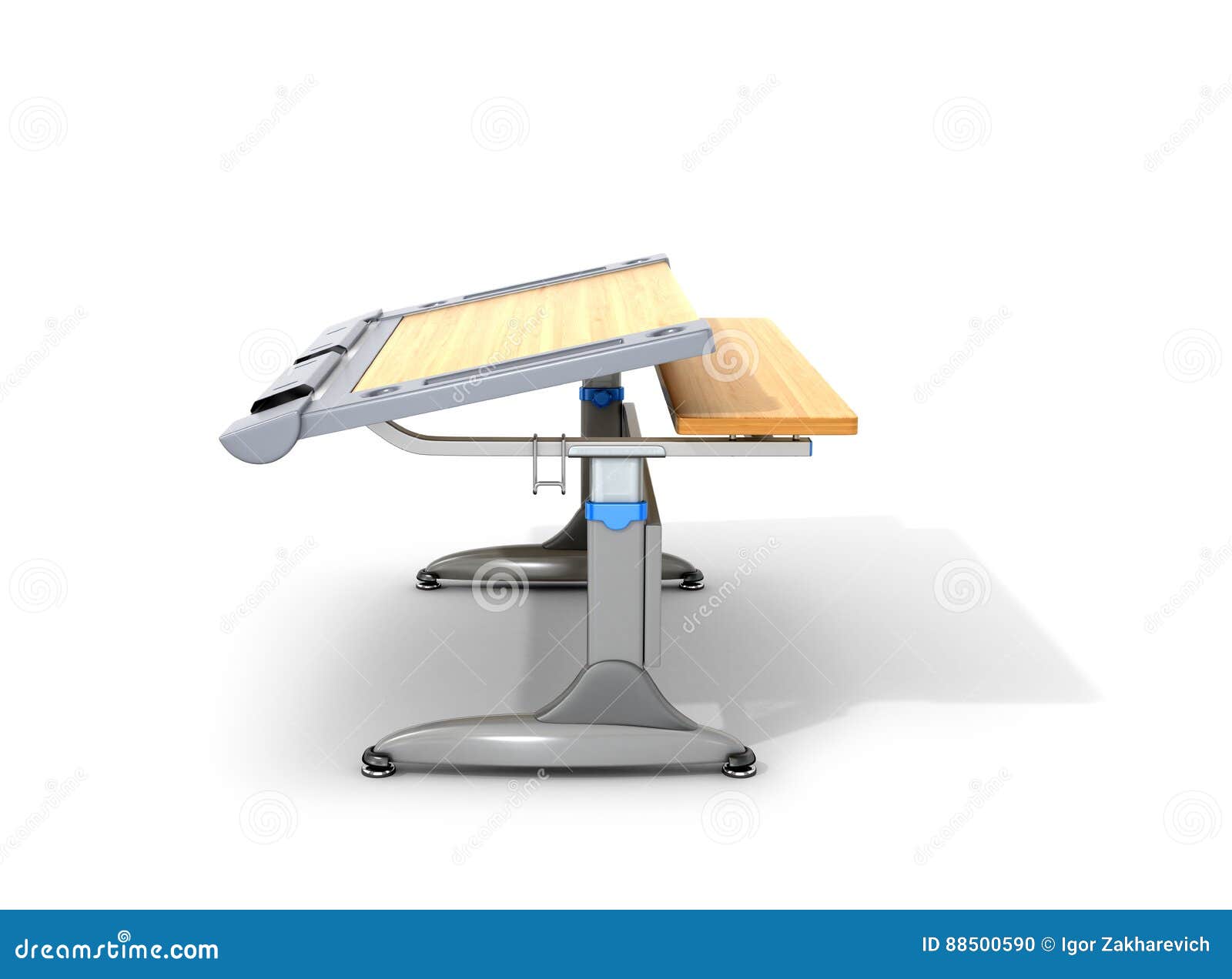 Wooden School Desk on White Background. Stock Illustration ...