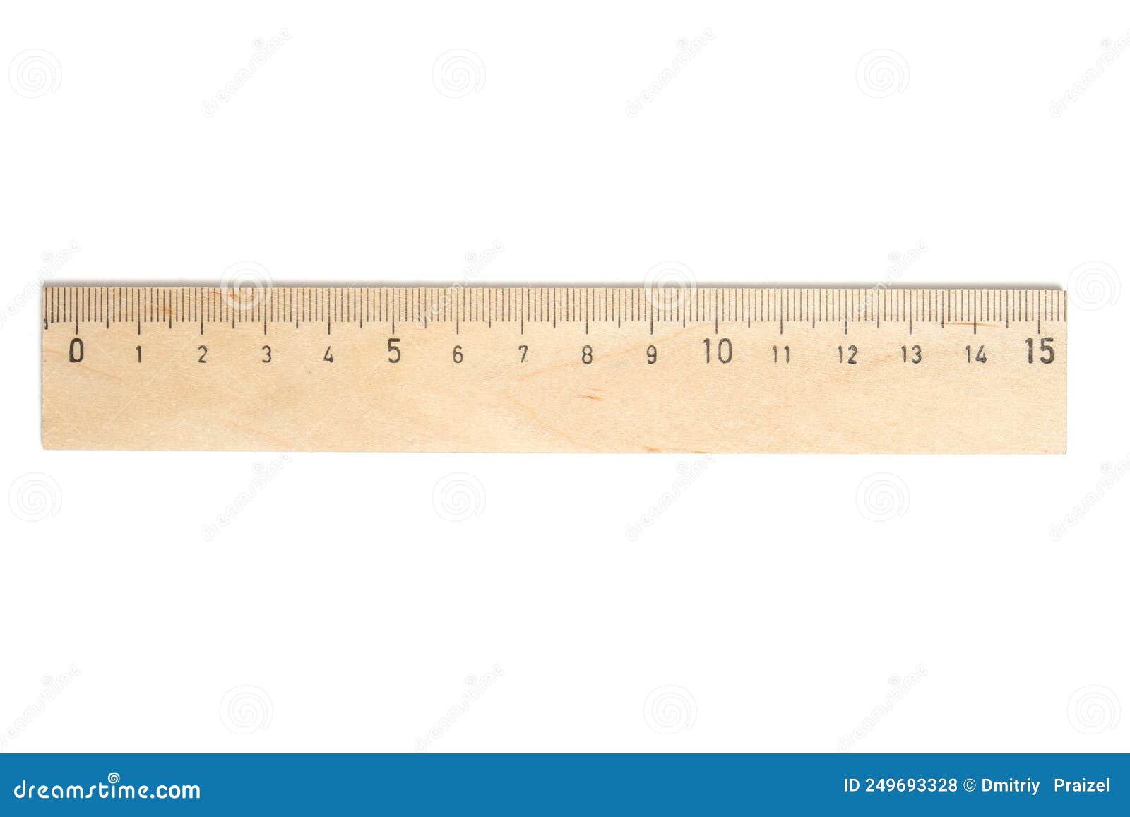 Wooden School Ruler on a White Background Isolate Stock Photo - Image ...