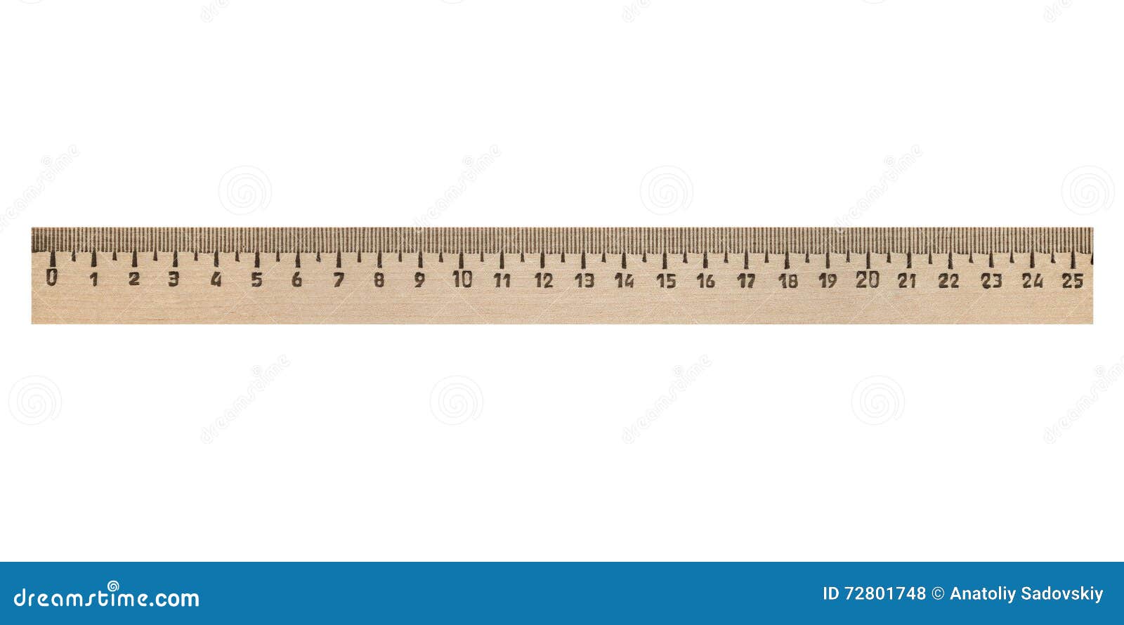 Wooden School Ruler on White Stock Photo - Image of measurement, wood ...