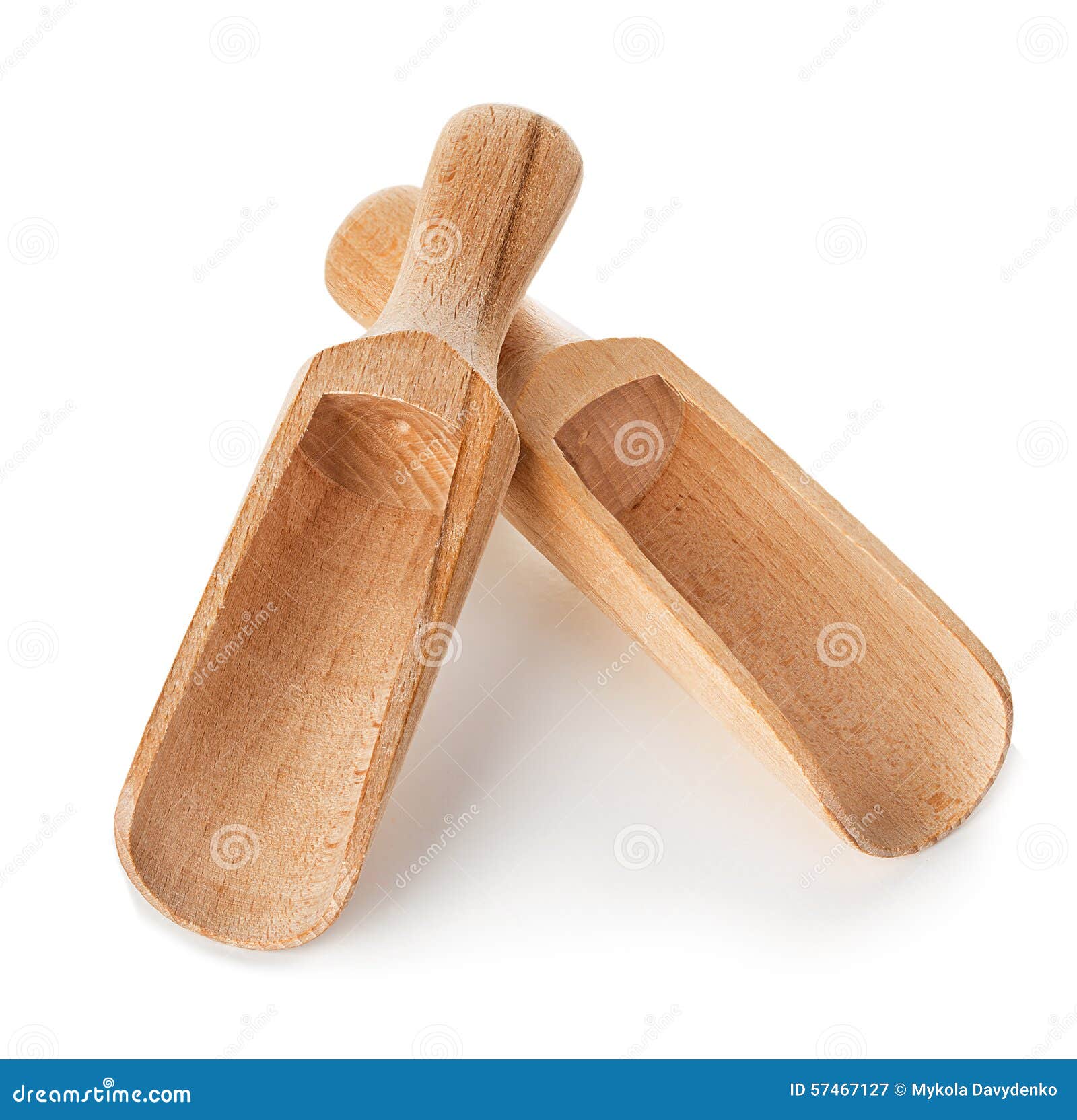Wooden Scoops, Small And Large, Used As Dosage, Isolated On White ...
