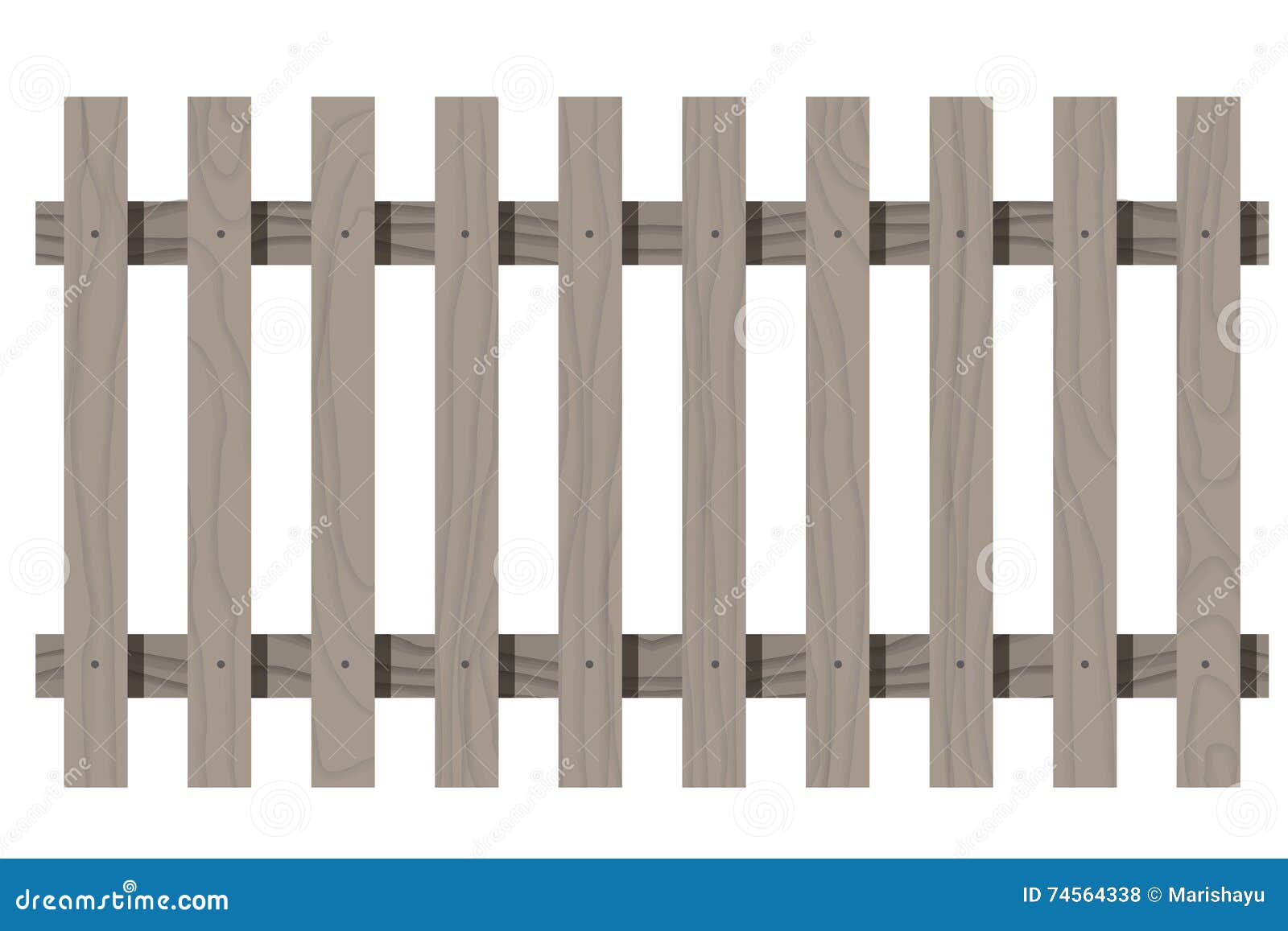 Wooden Seamless Fence Rectangle Shape Isolated Stock Vector ...