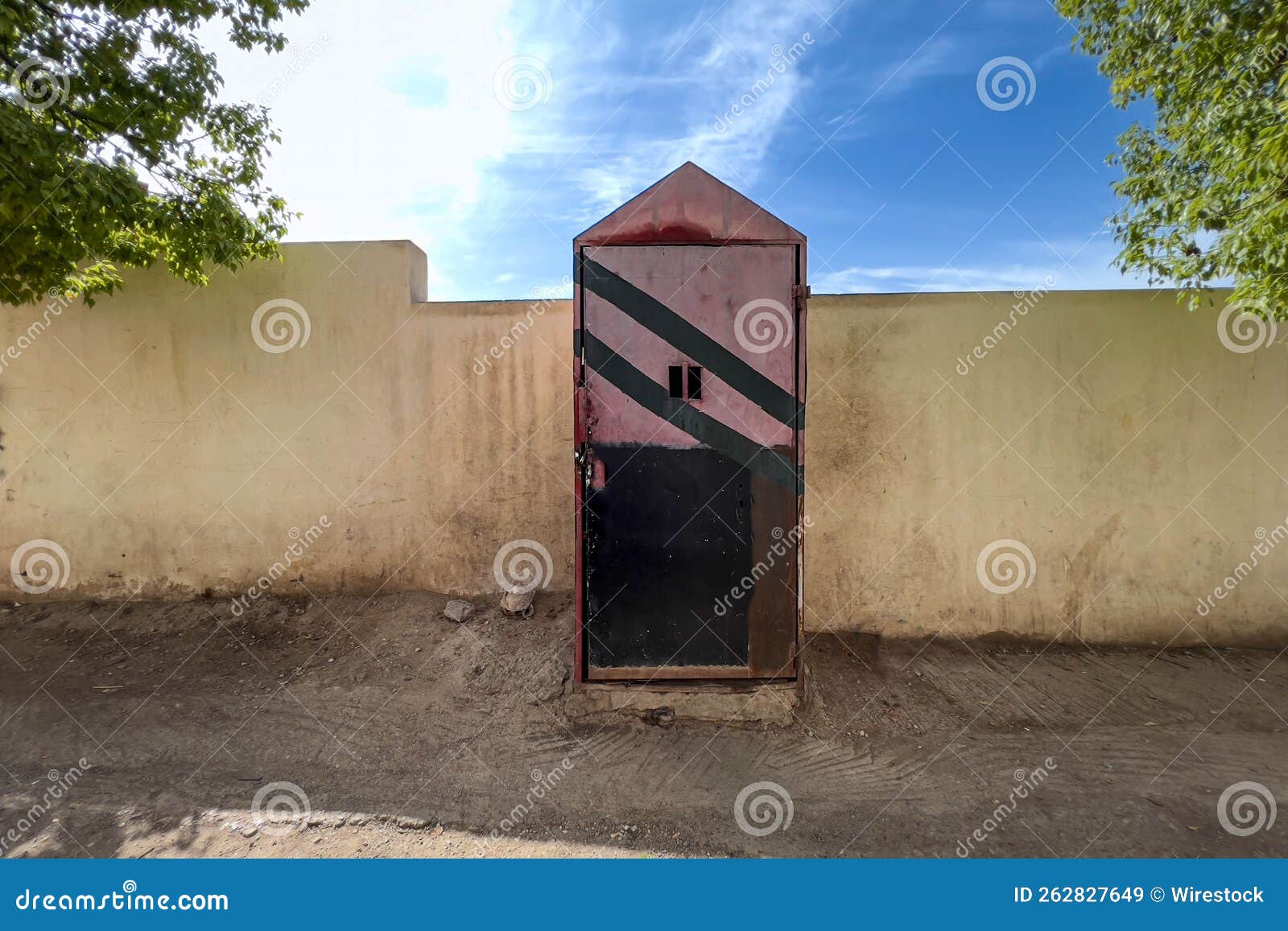 A Wooden Security Booth in the Street Stock Image - Image of locked ...
