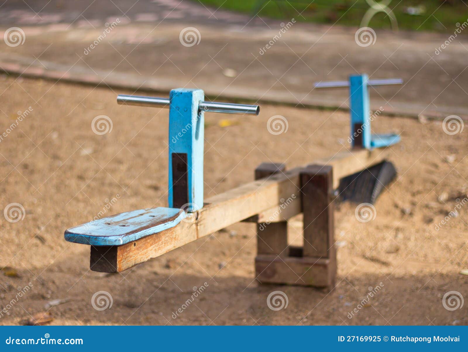 Wooden see-saw stock image. Image of outdoor, antique - 27169925