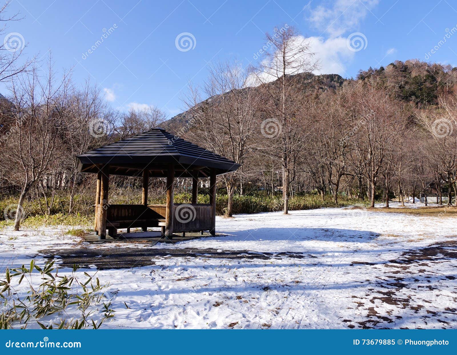 Wooden Shack at Forest in Winter in Nikko, Japan Stock Image - Image of ...