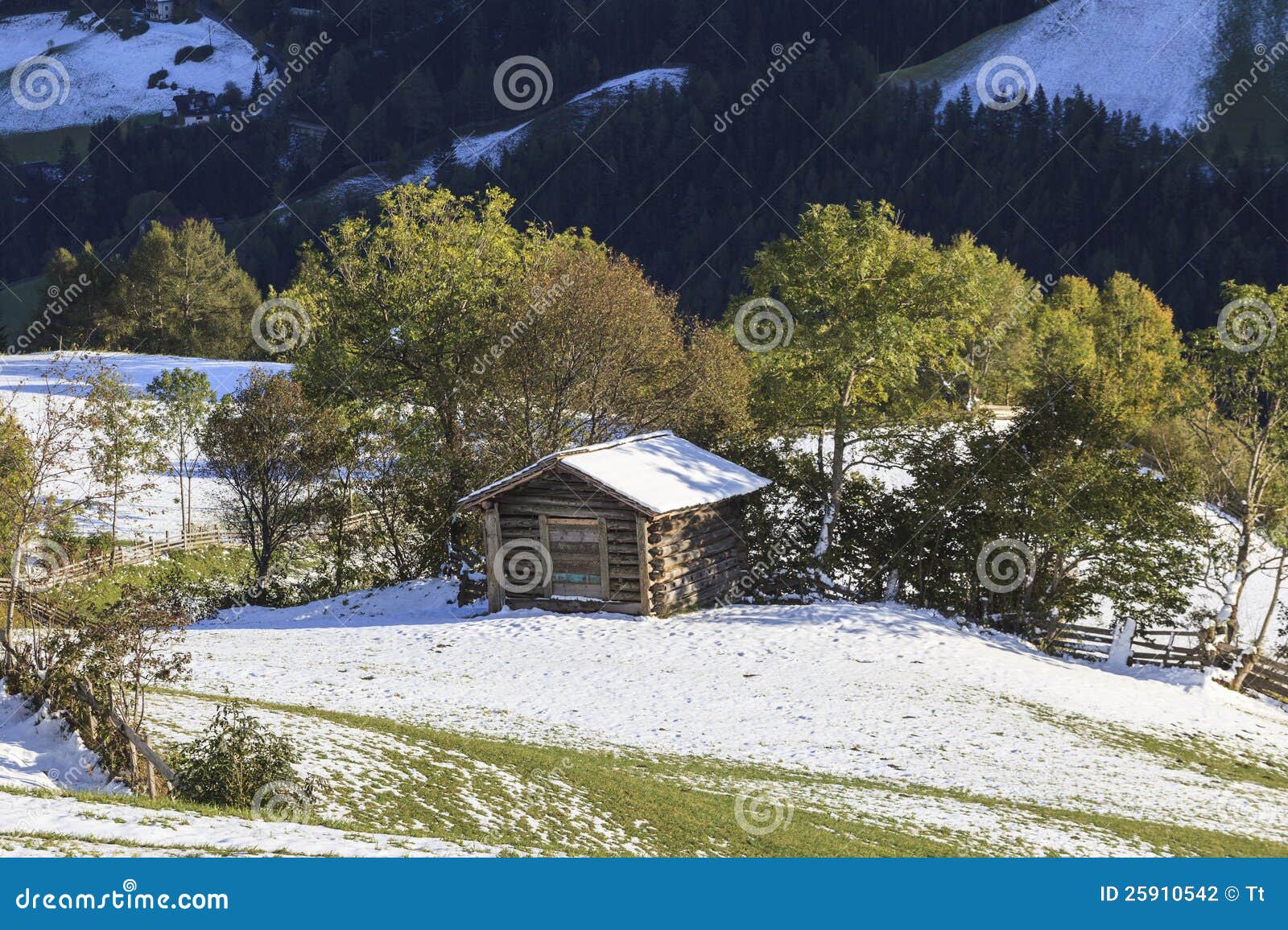 Wooden shacks stock photo. Image of snow, beauty, aerial - 25910542