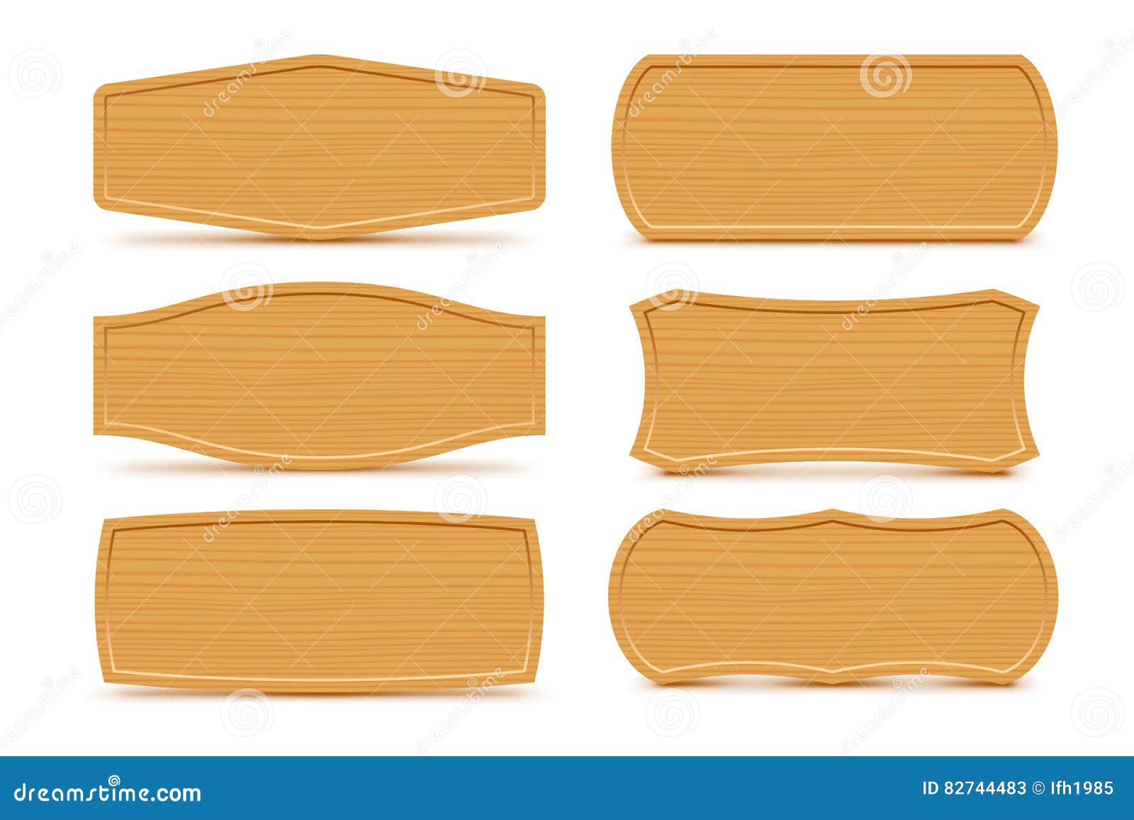Wooden shapes set stock vector. Illustration of design - 82744483