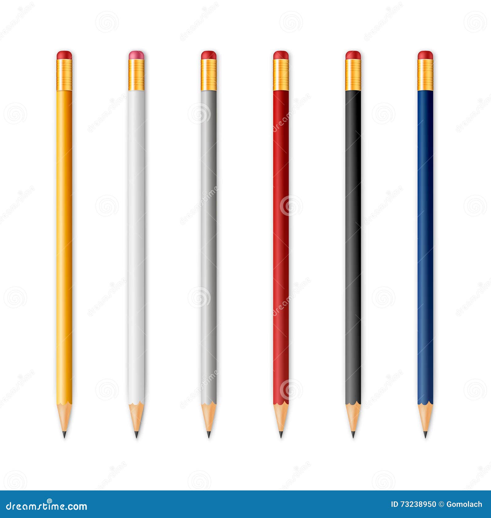 Wooden sharp pencils stock vector. Illustration of drawing - 73238950