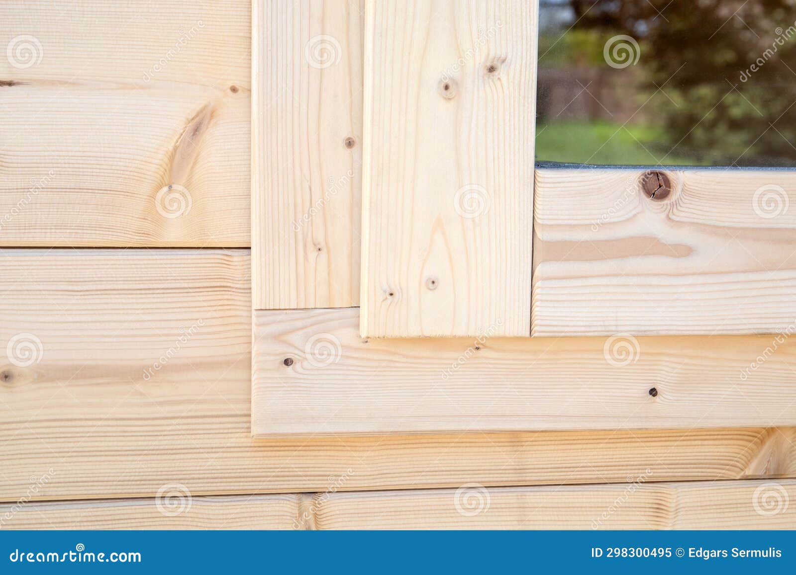 Wooden Shed with Window. Details and Construction Stock Image - Image ...