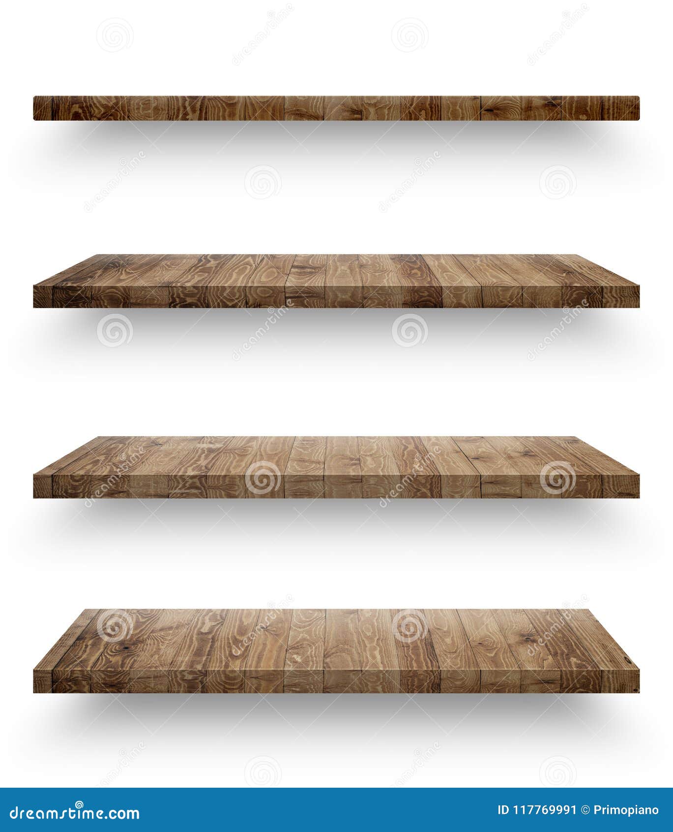 Wooden Shelf Isolated on White Background Stock Image - Image of ...