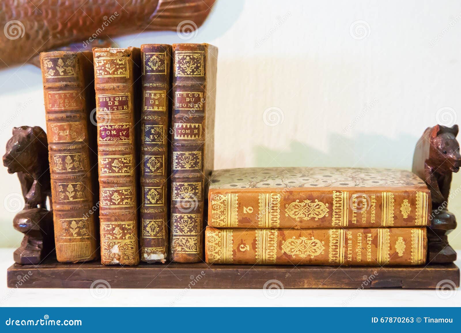 Wooden Shelf with Old Books Editorial Stock Photo - Image of retro ...