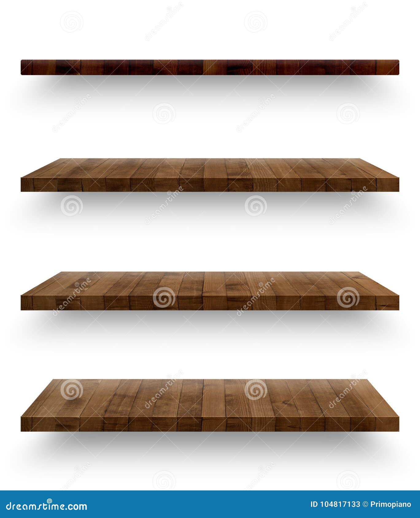 Wooden Shelf Template Set Isolated Stock Image - Image of furniture ...