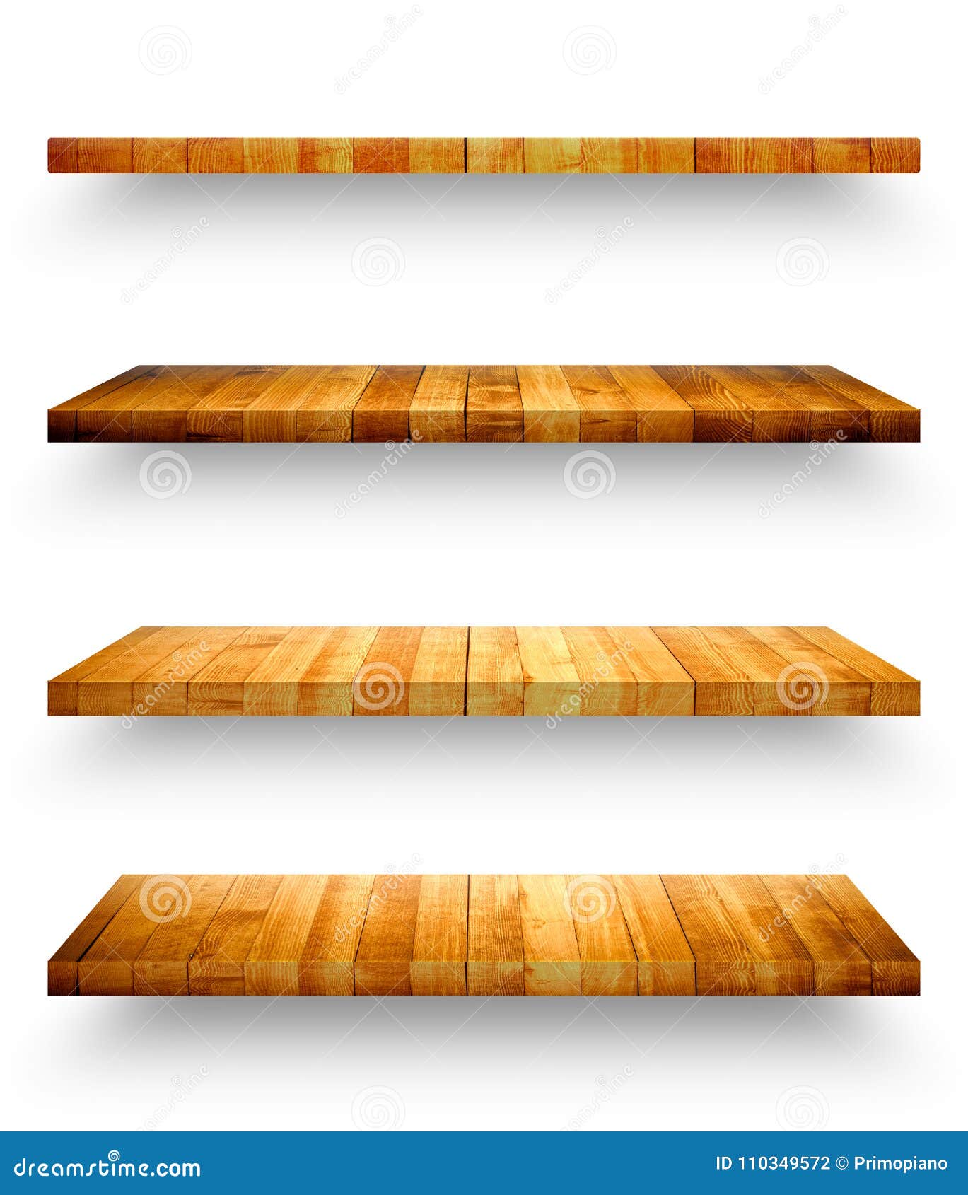 Wooden Shelf Template Set Isolated Stock Photo - Image of exhibit ...