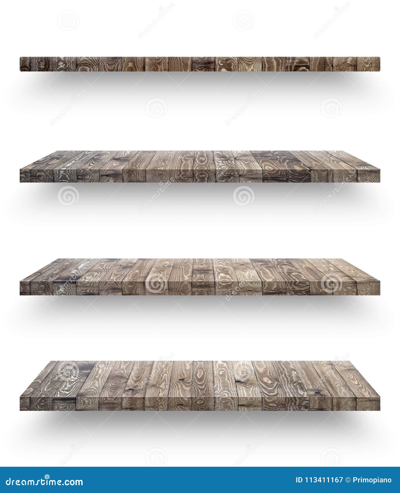 Wooden Shelf Template Set Isolated Stock Image - Image of knots ...