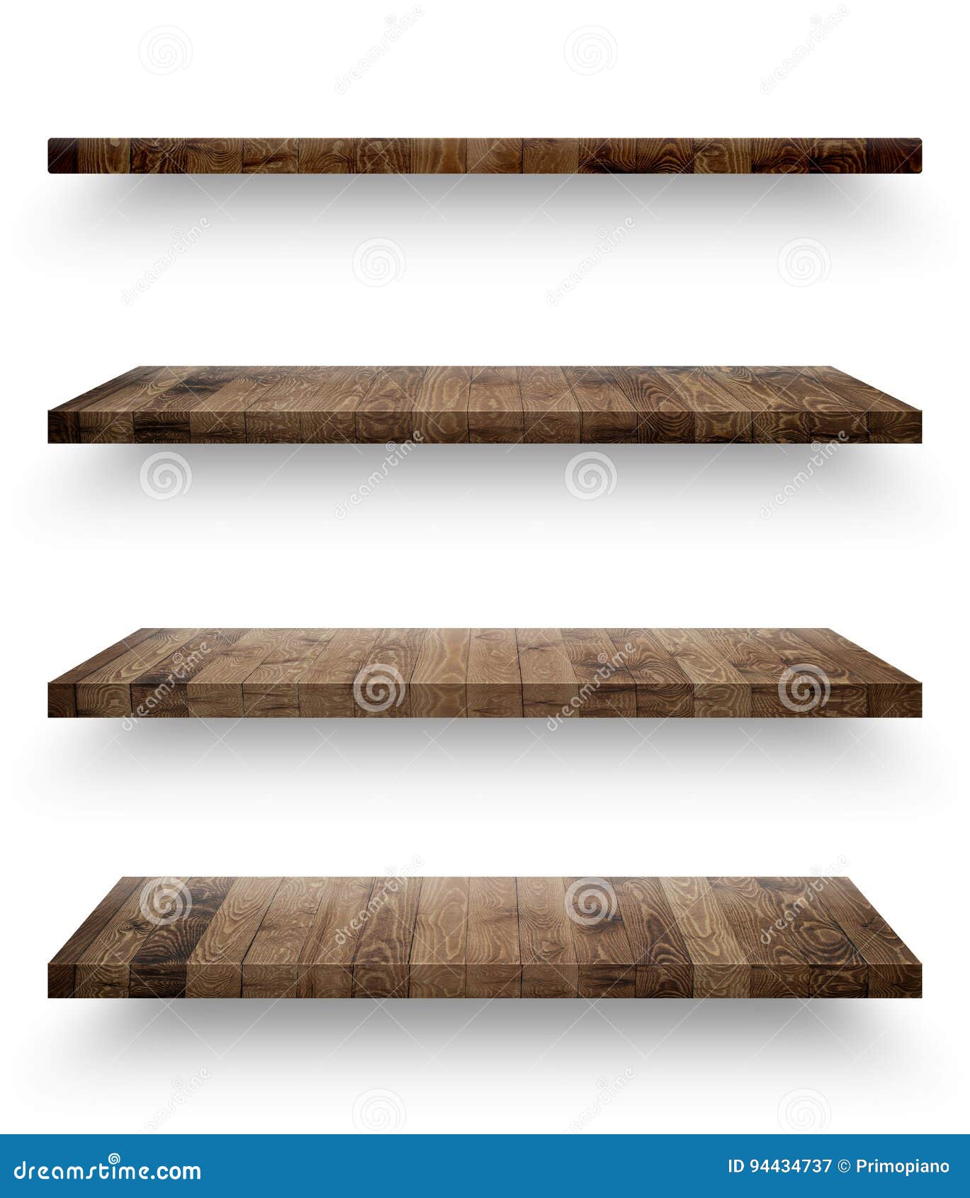 Wooden Shelf Template Set Isolated Stock Image - Image of knots, retro ...