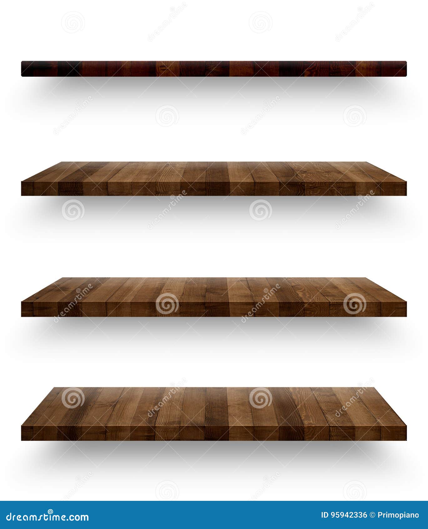 Wooden Shelf Template Set Isolated Stock Photo - Image of desk, plank ...