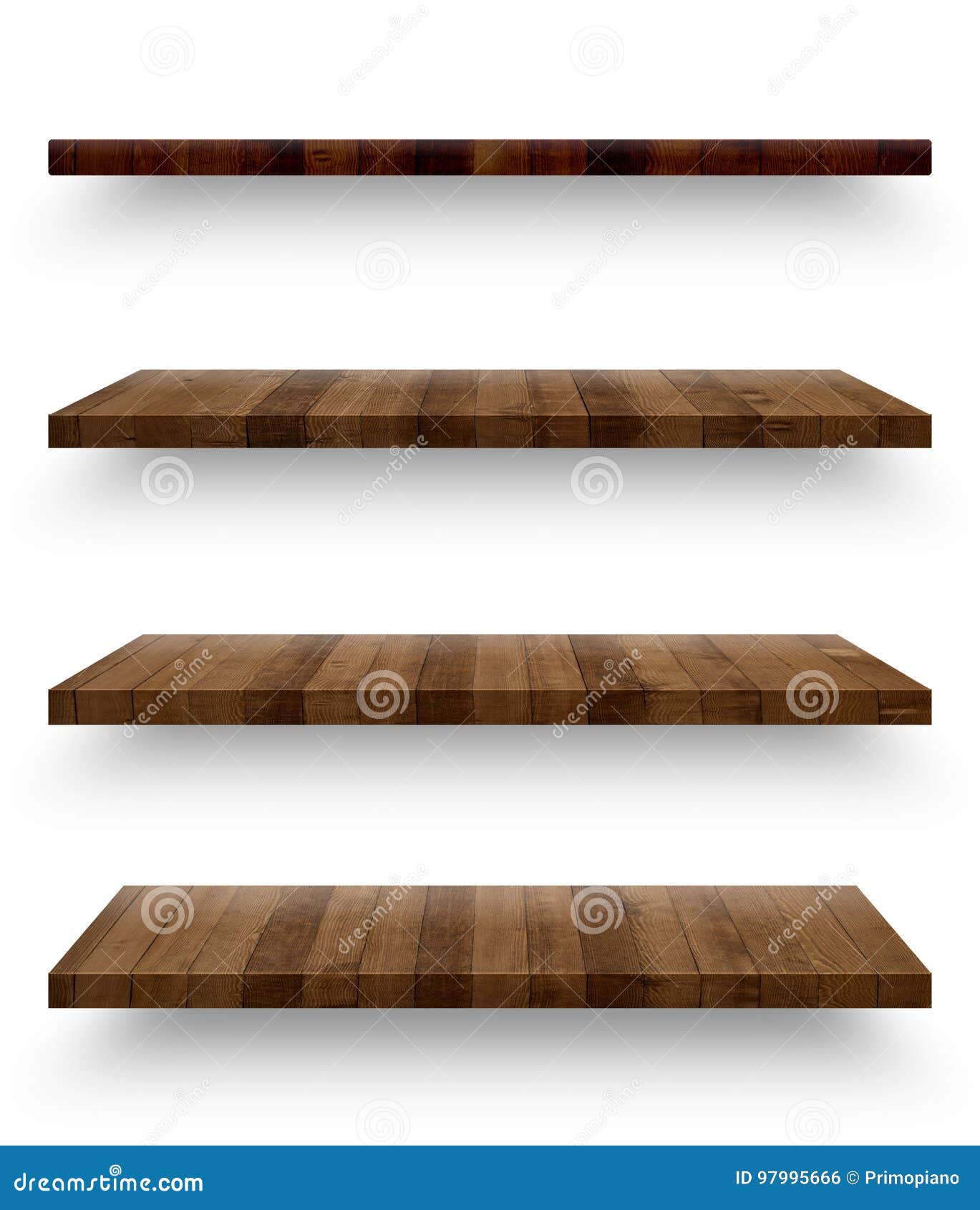Wooden Shelf Template Set Isolated Stock Photo - Image of decorative ...