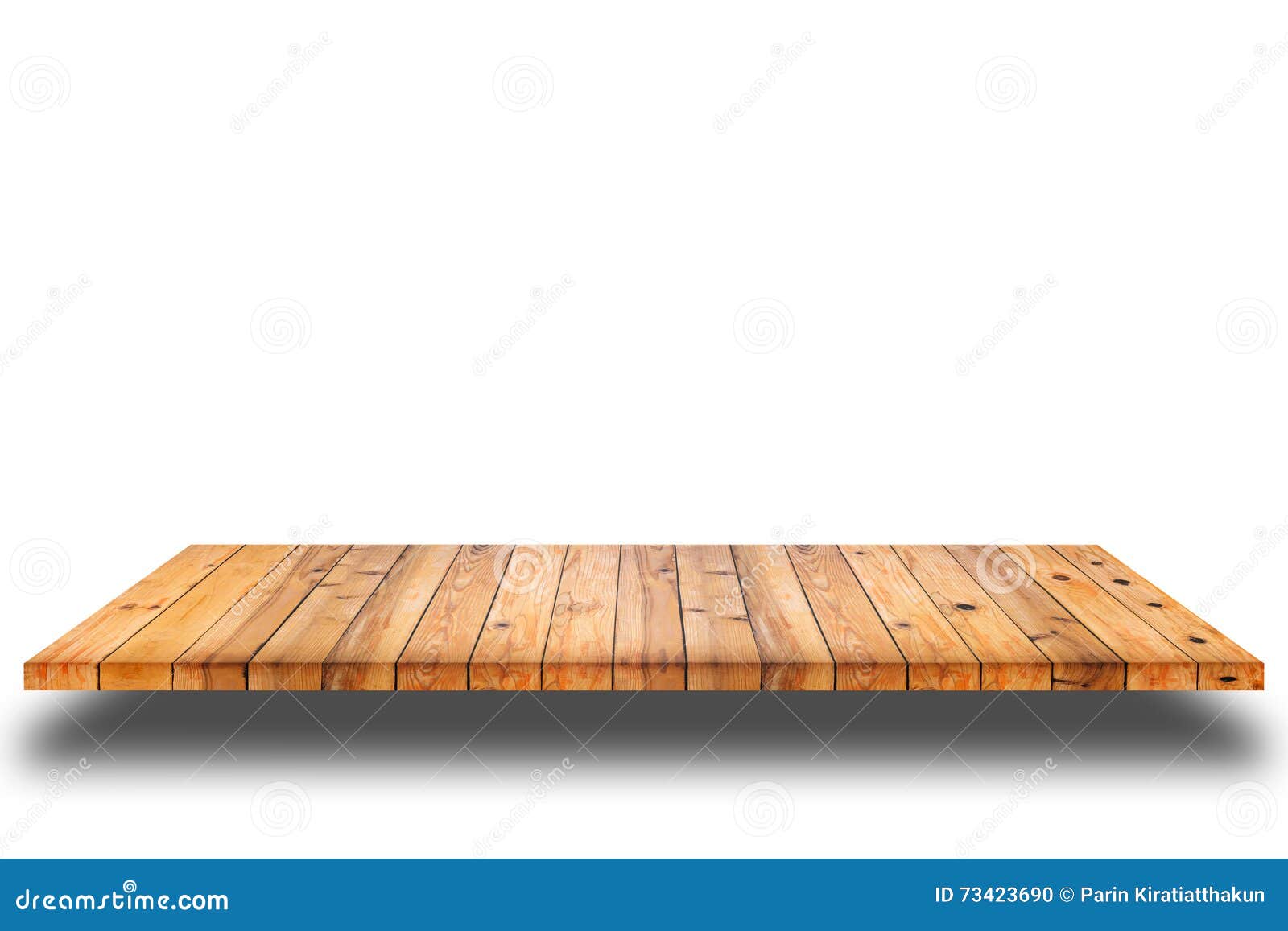 Wooden Shelf on White Background. Stock Photo - Image of flat ...