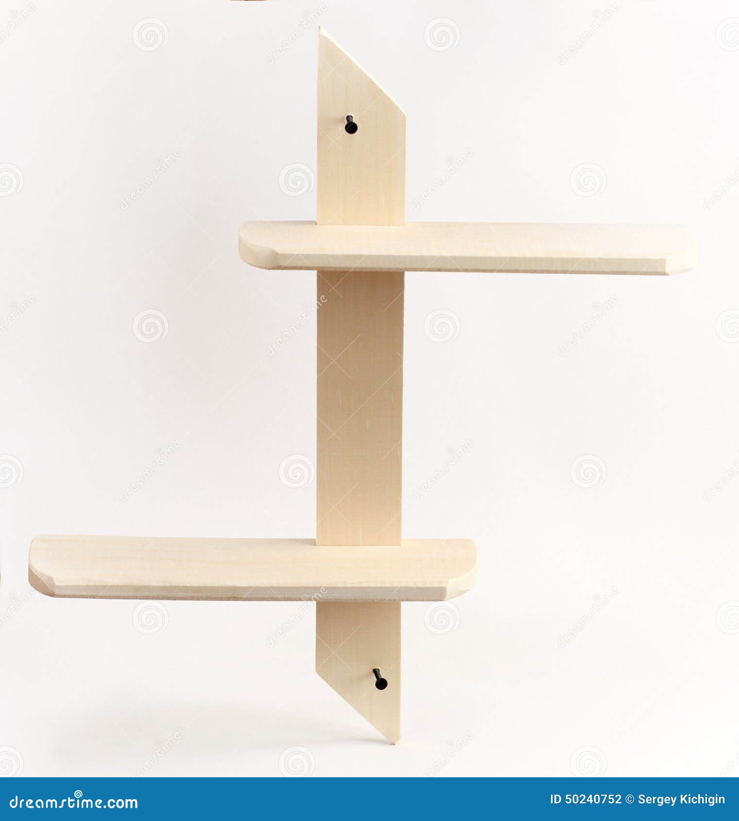 Wooden Shelf on White Background Stock Photo - Image of room, gallery ...