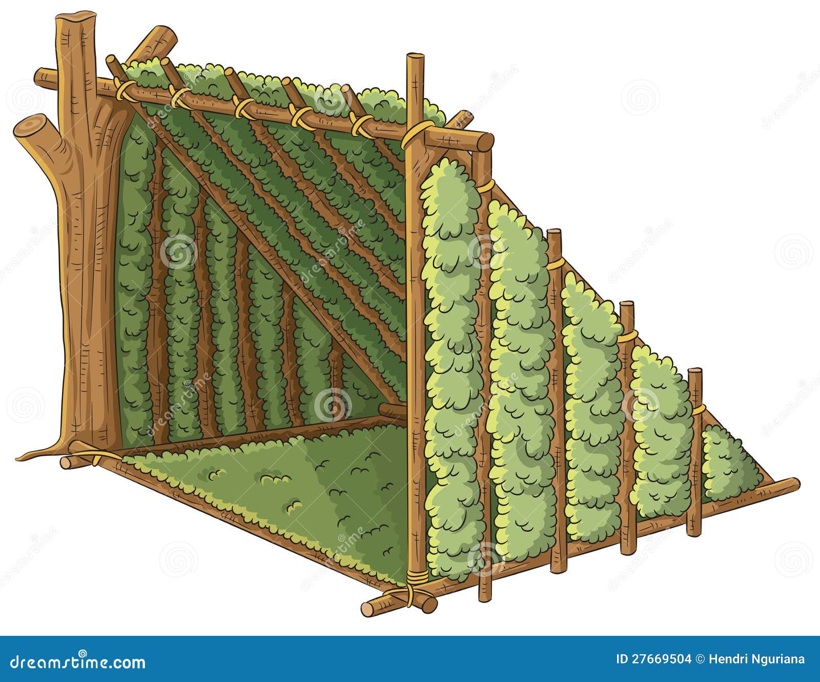Wooden Shelter Tent stock vector. Illustration of wooden - 27669504