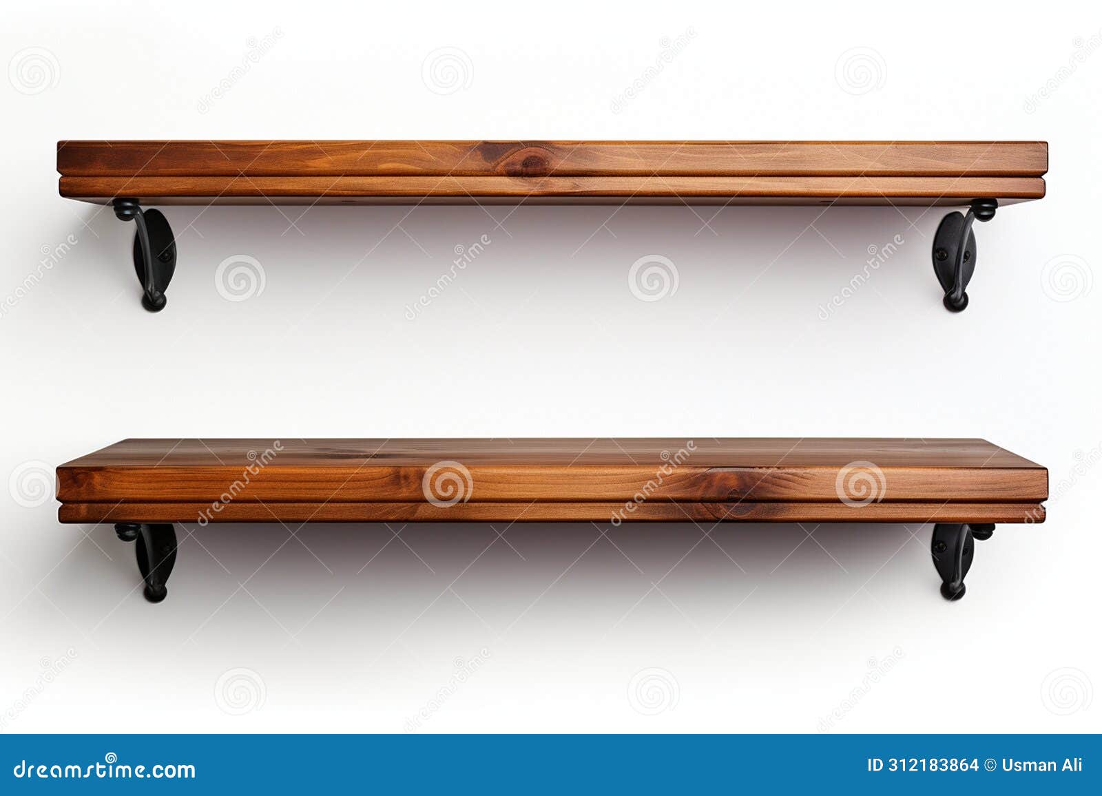 Wooden Shelves with Transparent Background. AI Stock Illustration ...