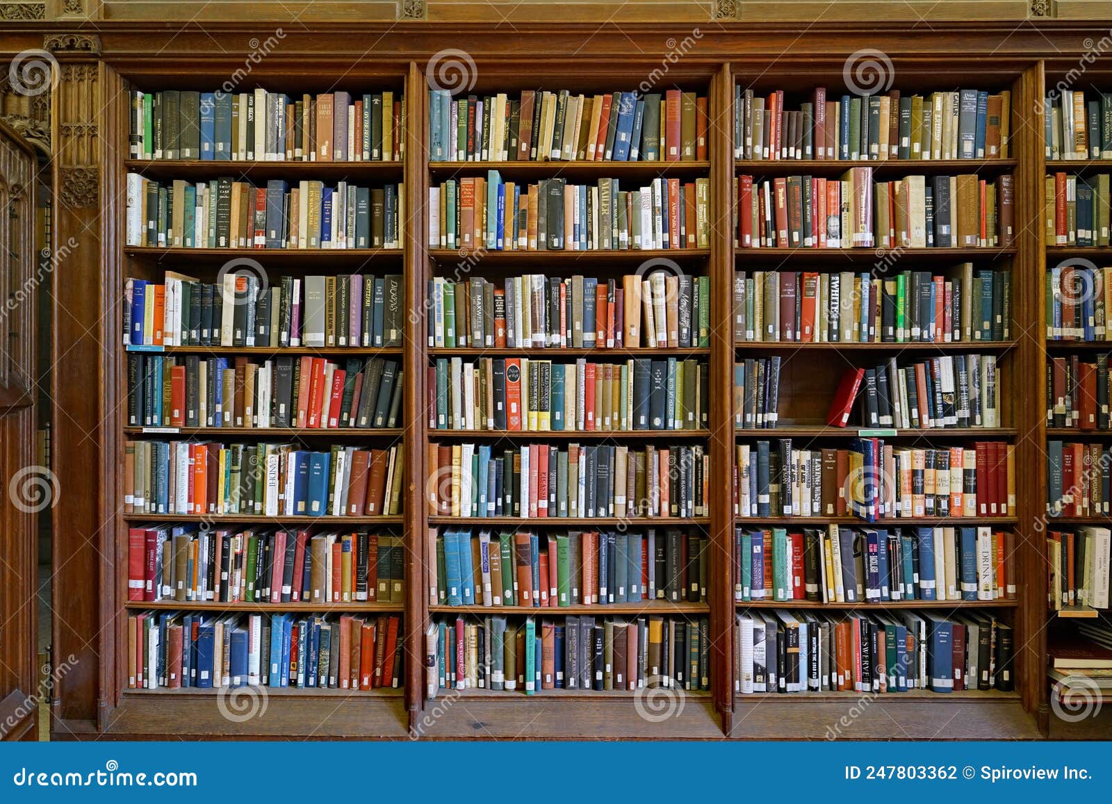 Shelf of library books editorial photography. Image of nonfiction ...