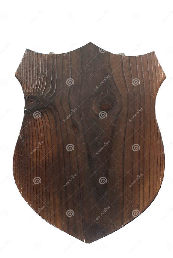 Wooden Shield Plaque stock photo. Image of decoration - 6074696