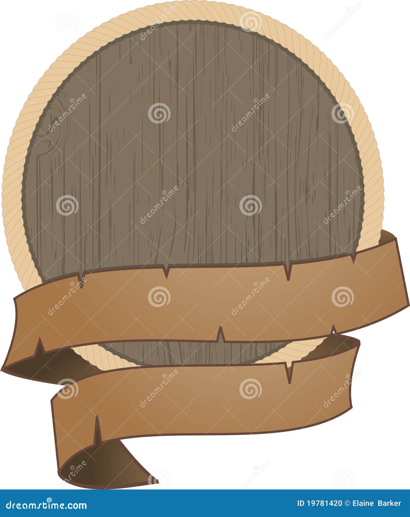 Wooden Shield with Rope Detail Stock Illustration - Illustration of ...