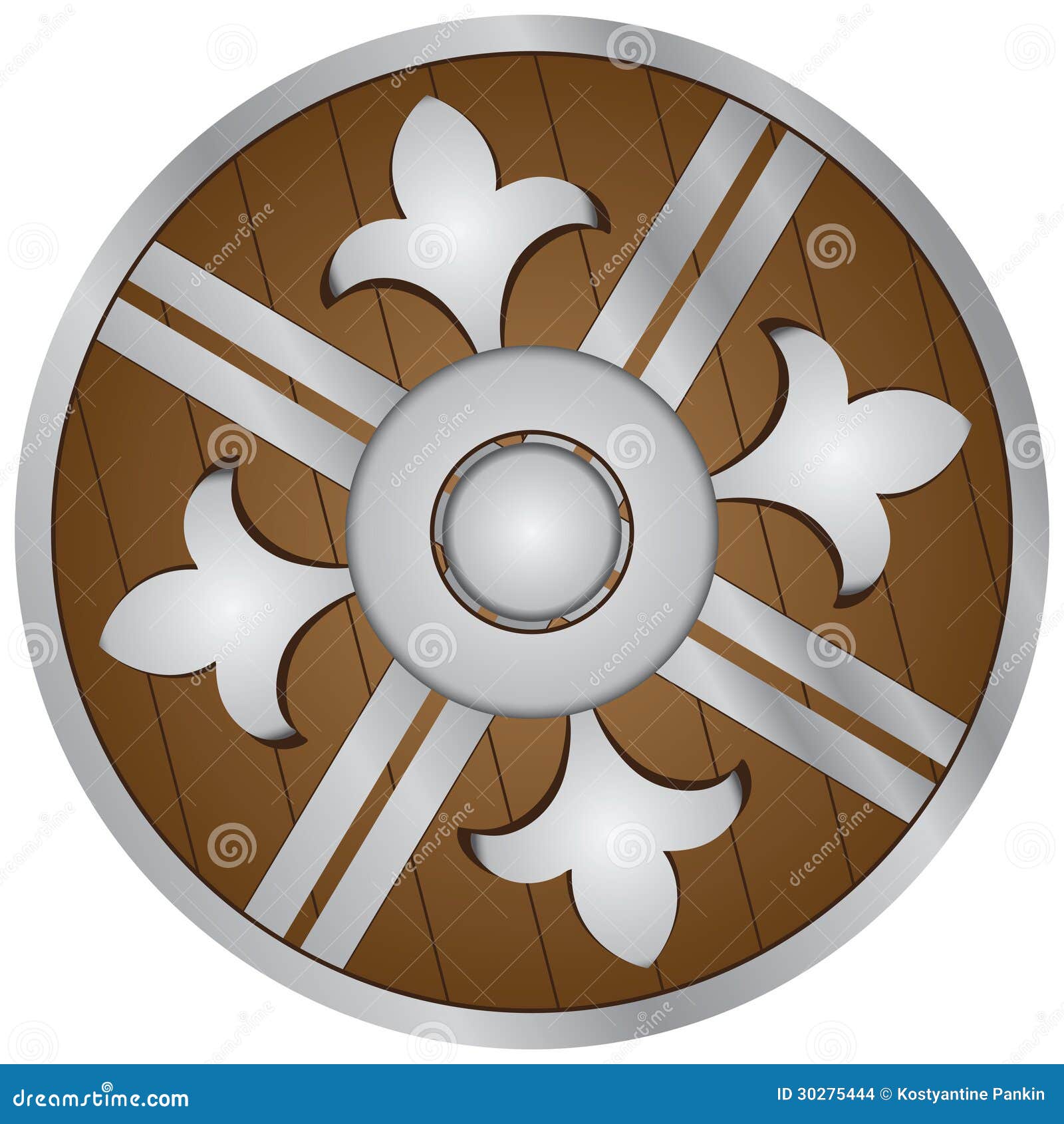 Wooden Shield stock vector. Illustration of shaped, middle - 30275444