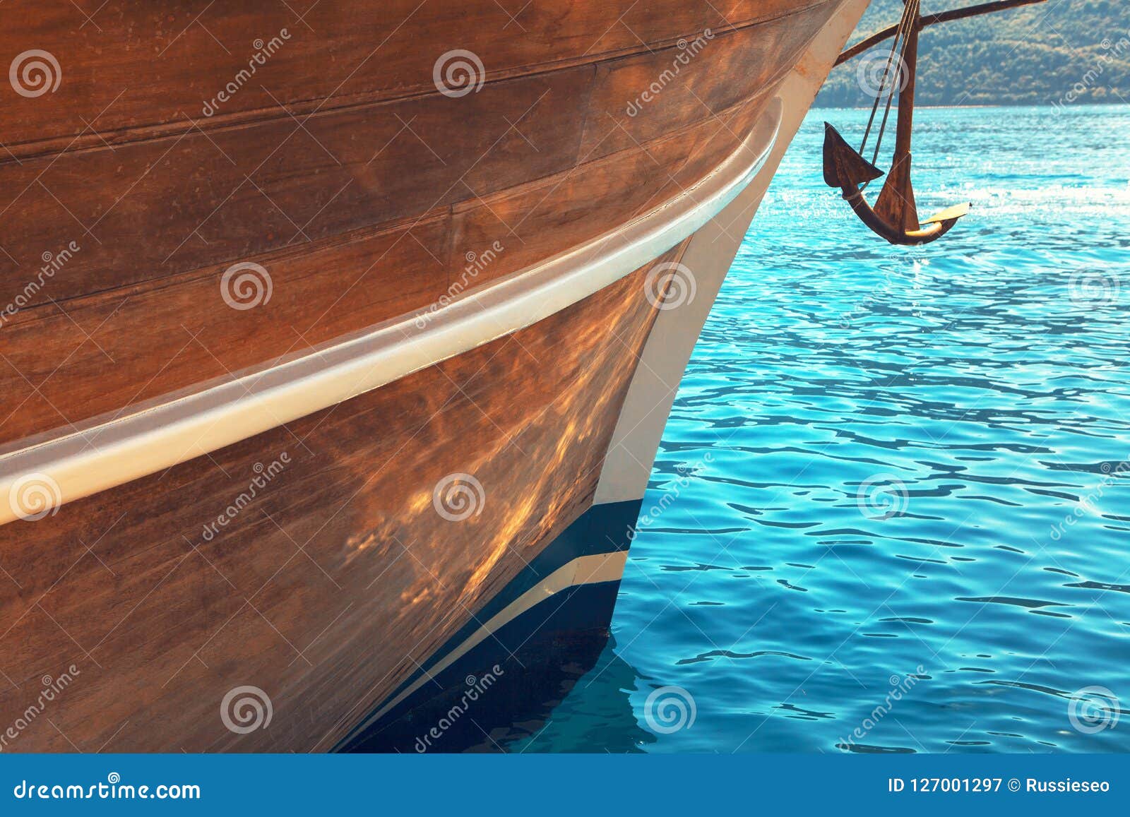 Ship board and anchor stock image. Image of tropical - 127001297